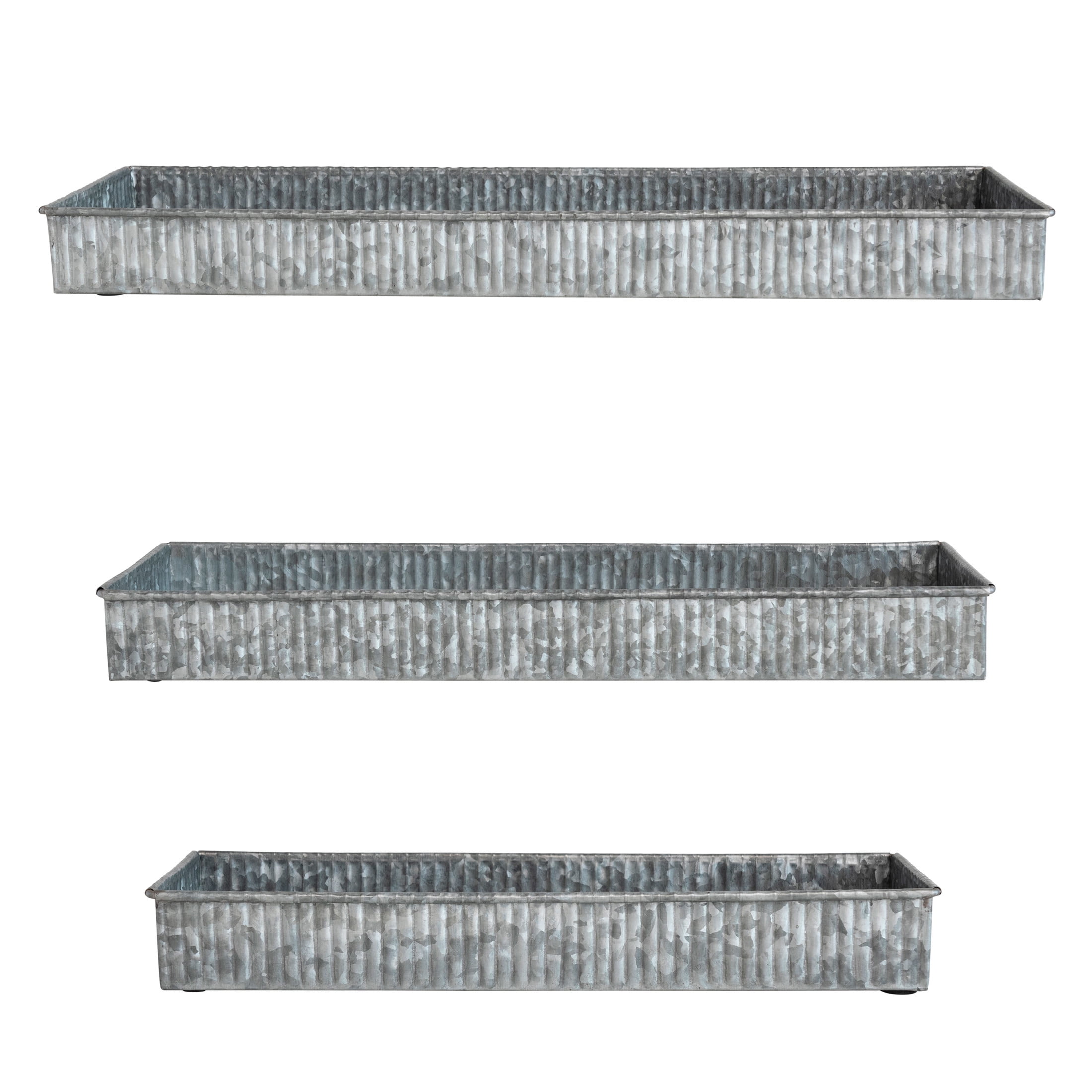 Creative Co-Op Decorative Metal Nesting Trays, Set of 3 Sizes, Antique ...