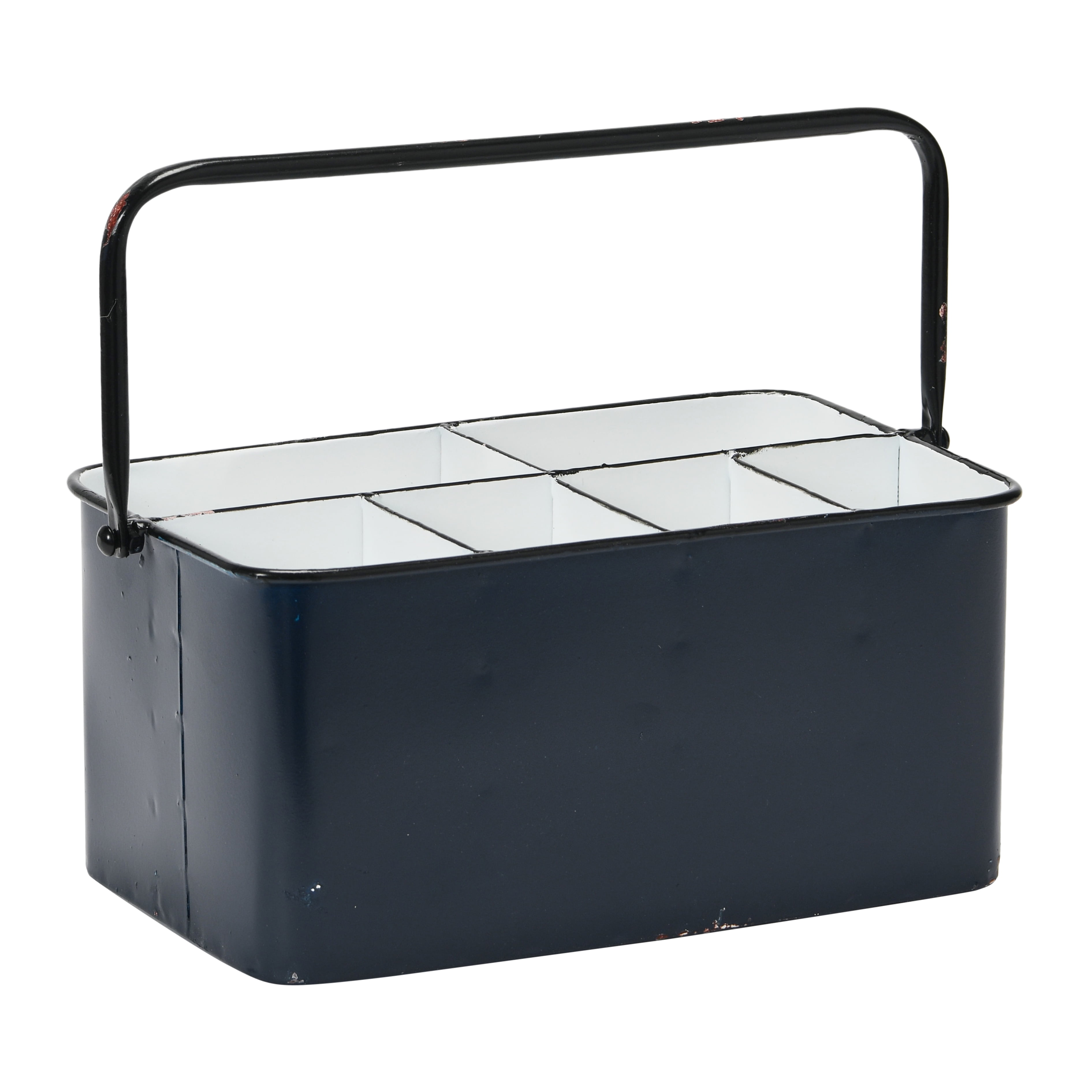 Creative Co-Op Distressed Metal Storage Caddy with 6 Compartments and ...