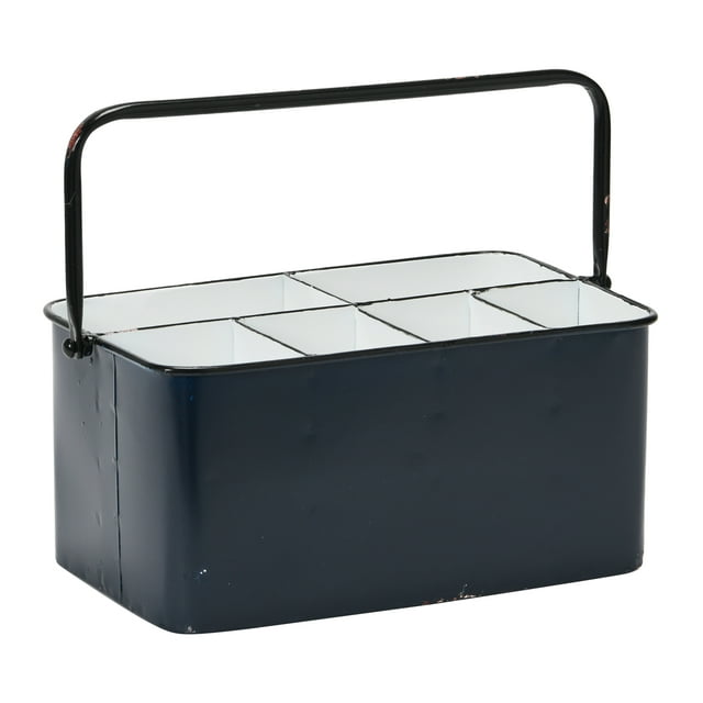 Creative Co-Op Distressed Metal Storage Caddy with 6 Compartments and ...