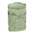 Creative Co-Op Embossed Metal Post Box with Distressed Finish, Aqua ...