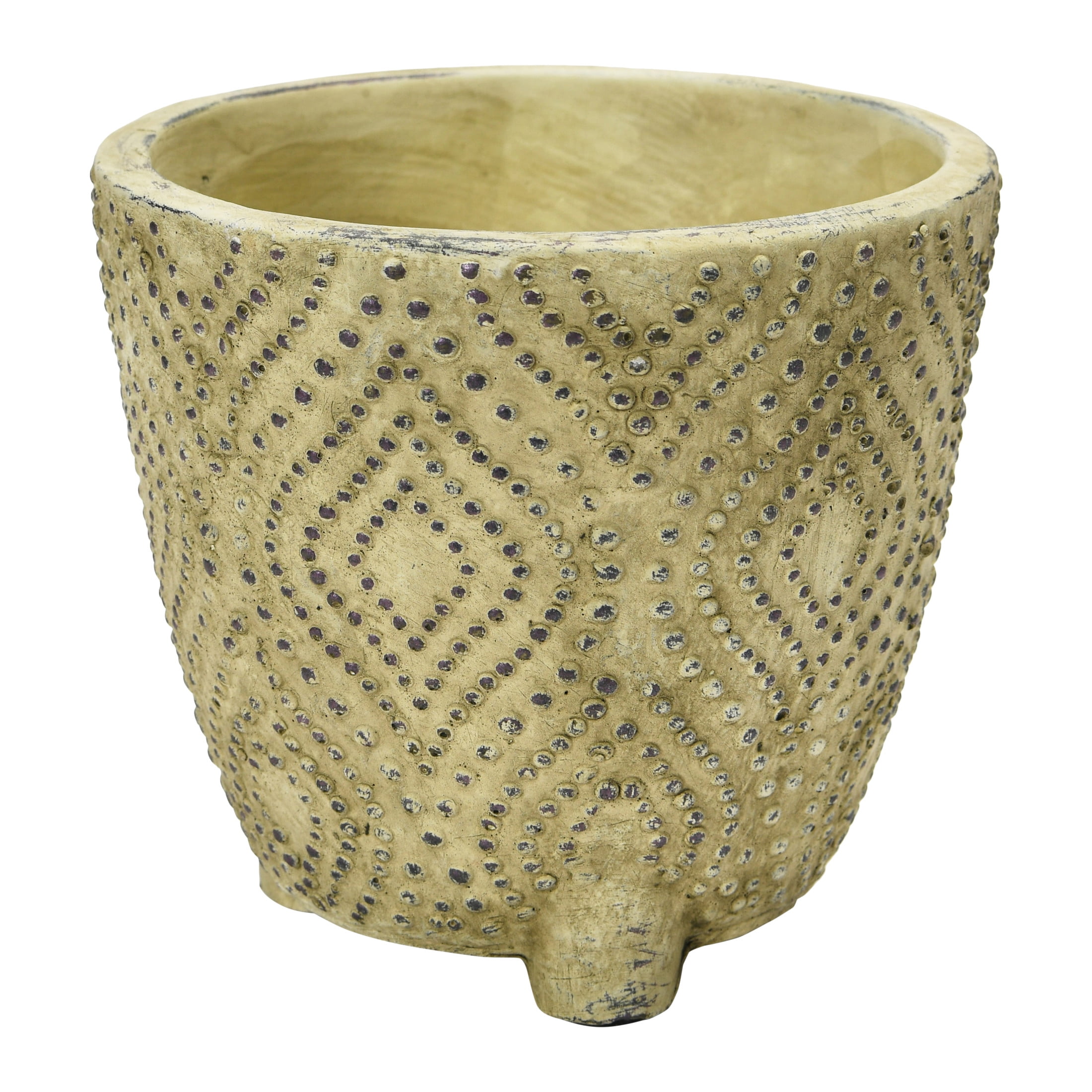 Creative Co-Op Embossed Sandstone Planter with Pattern - Walmart.com