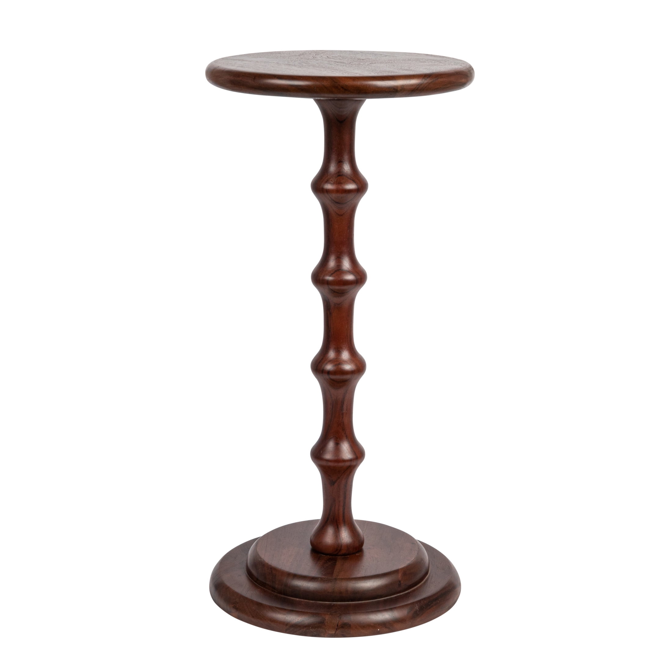 Creative Co-Op Ergo Pedestal Cocktail Side Table, Dark Chestnut ...
