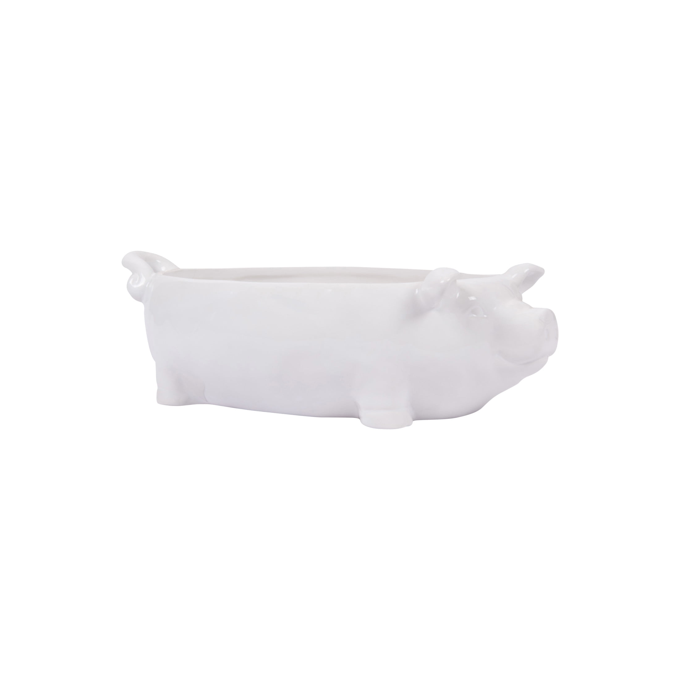 Creative Co-Op Farmhouse Ceramic Pig Shaped Bowl, White - Walmart.com