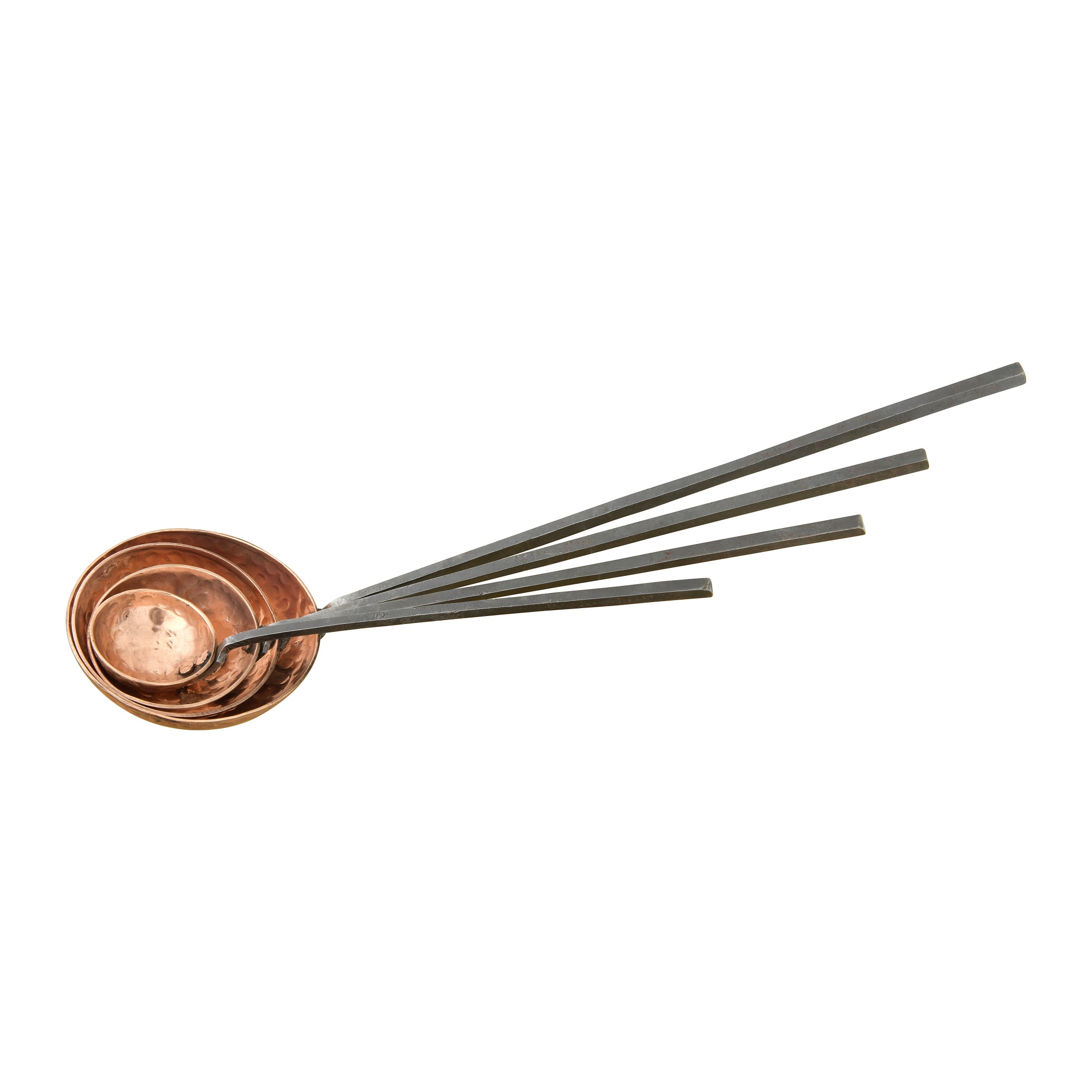 Creative Co-Op Farmhouse Textured Copper Ladles with Metal Handles, Set ...
