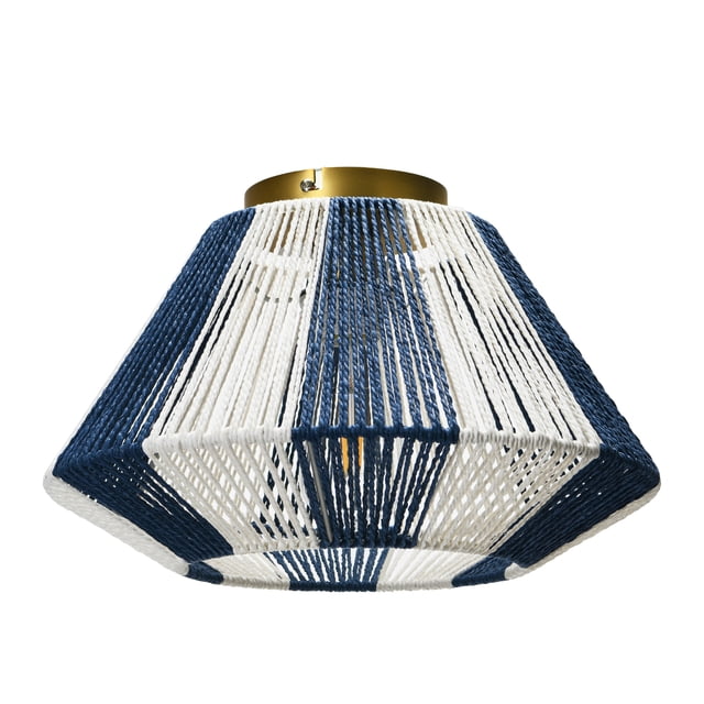 Creative Co-Op Flush Mount Ceiling Light with Woven Paper Rope Shade ...