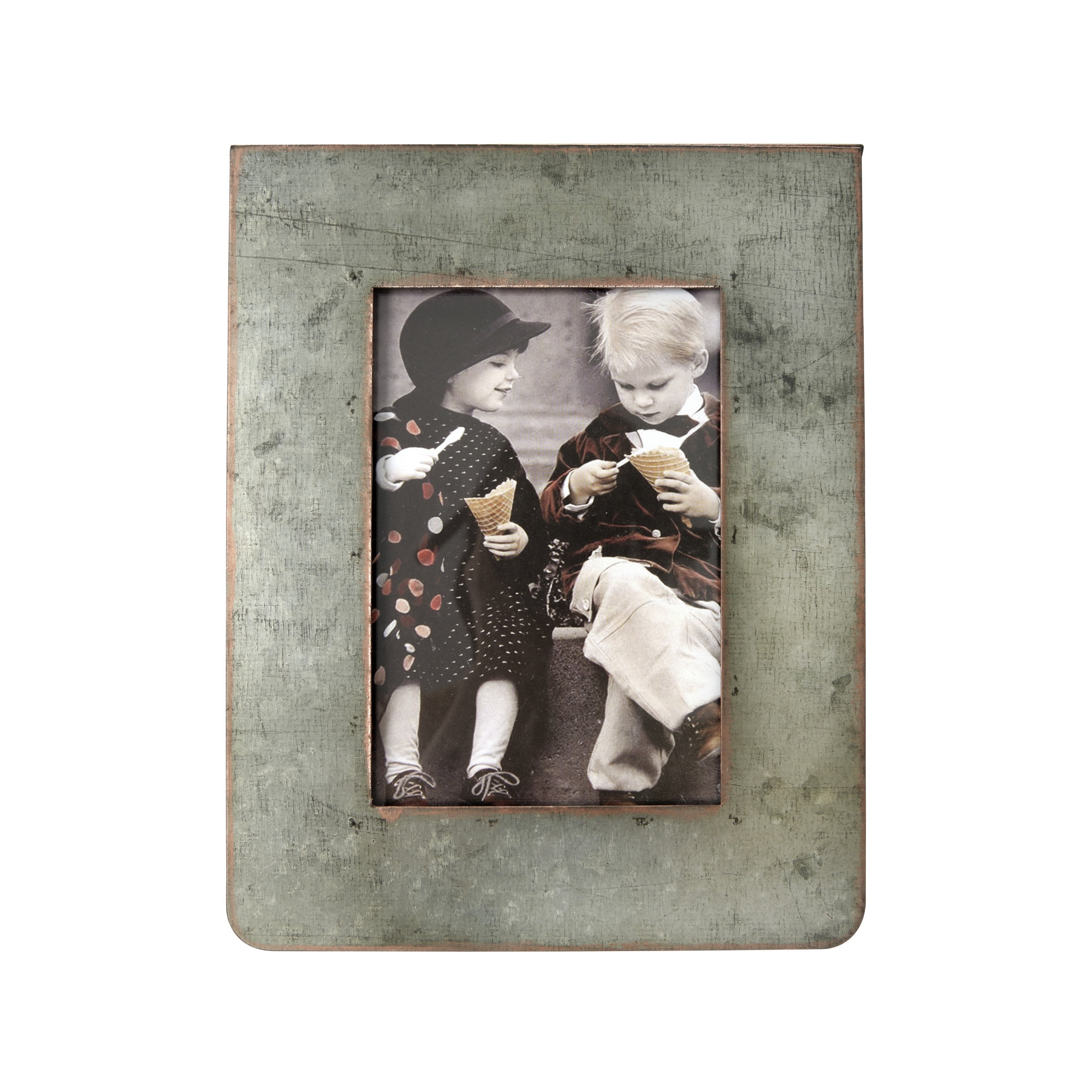 Creative Co-Op Galvanized 2-Sided Standing Picture Frame, Holds 3" x 5 ...