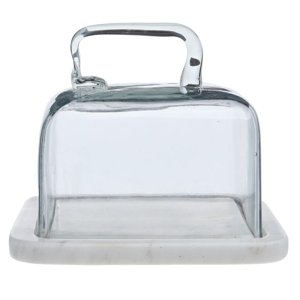 Creative Co-Op Glass Cloche w/Wood Base 2pc Set - Walmart.com