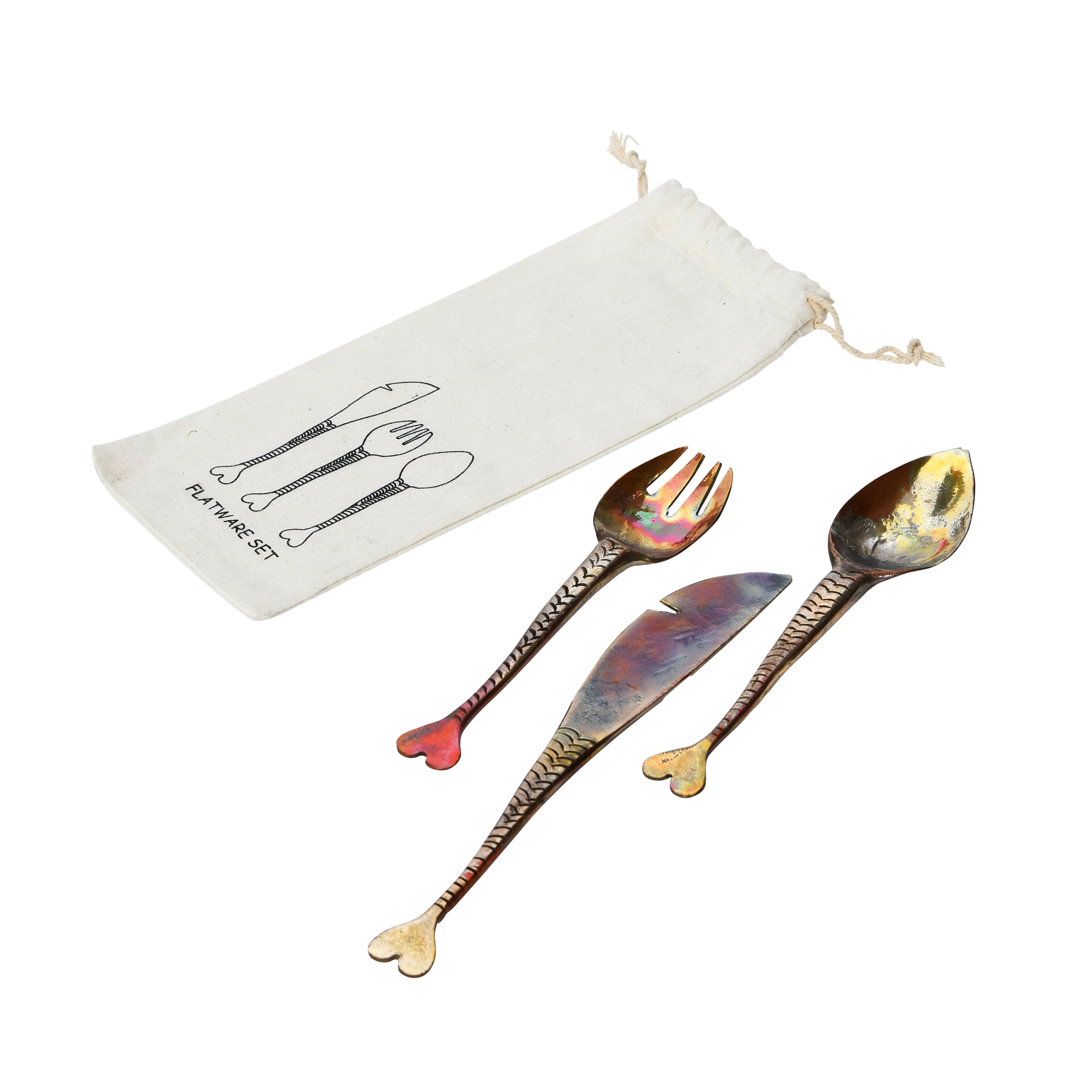 Creative Co-Op Hand Forged Copper Appetizer Cutlery, Set of 4 in ...