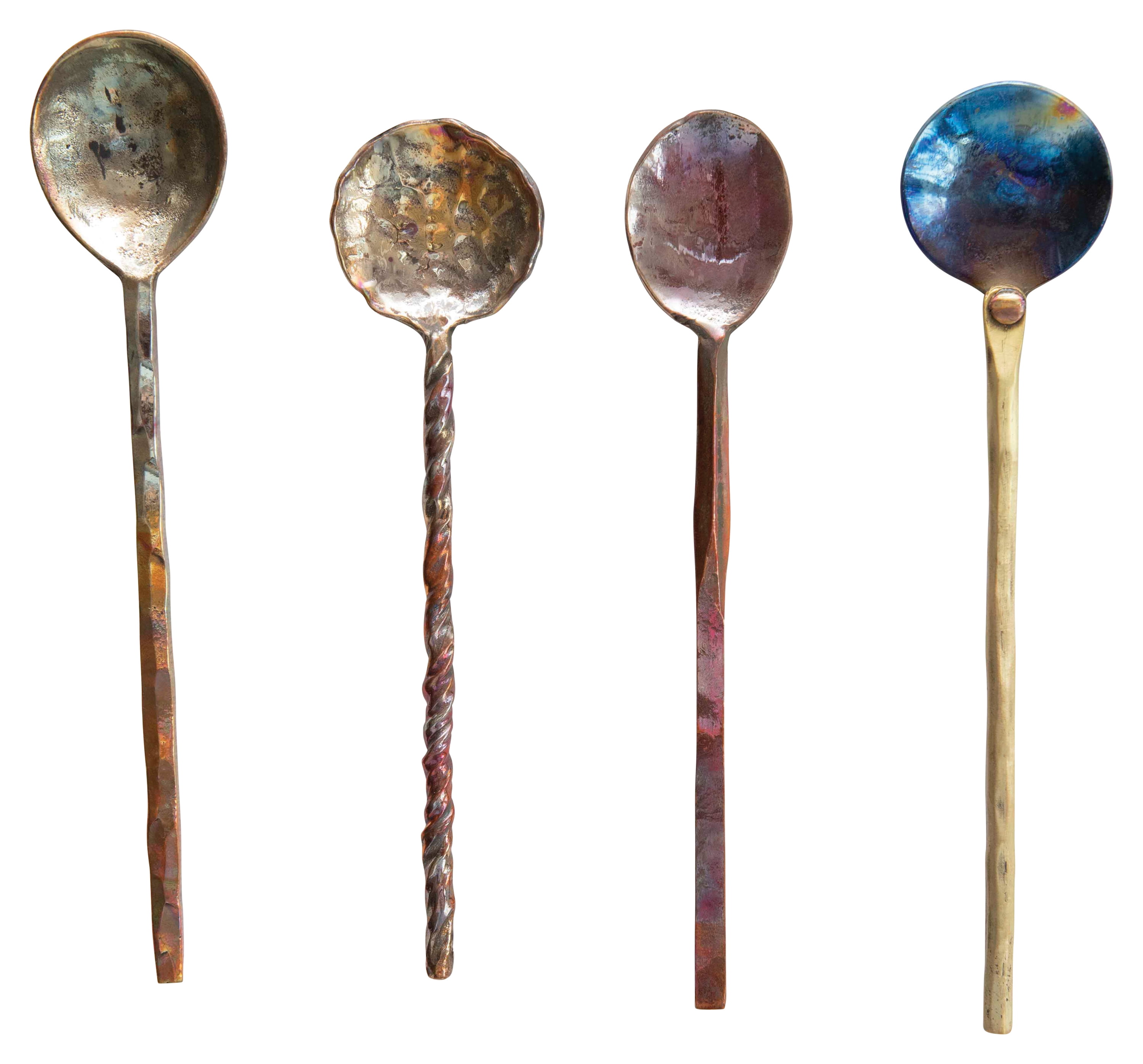 Creative Co-Op Hand-Forged Copper Spoons with Burnt Finish (Set of 4 ...