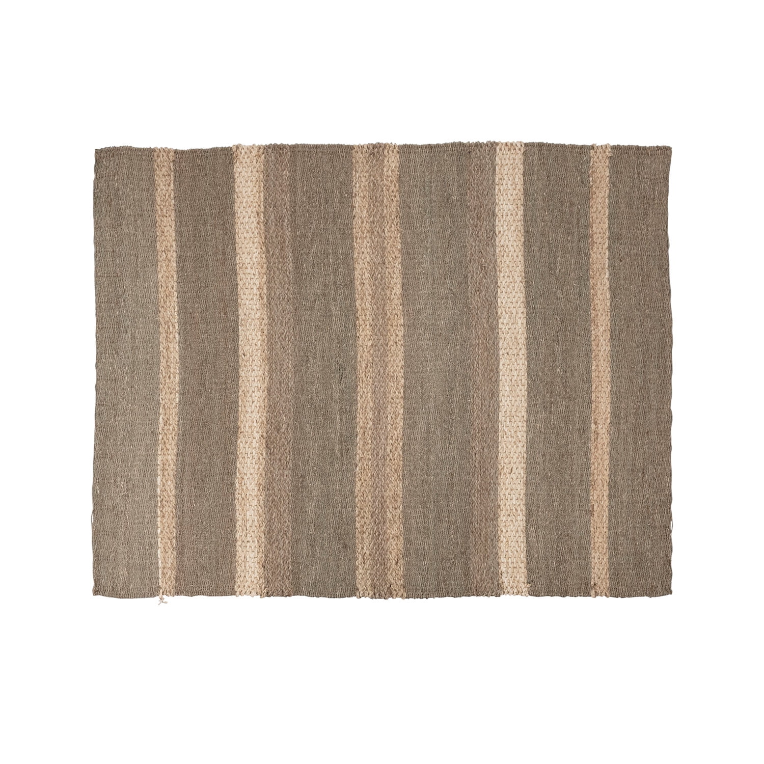 Creative Co-Op Hand-Woven Seagrass and Corn Husk Rug with Stripes ...