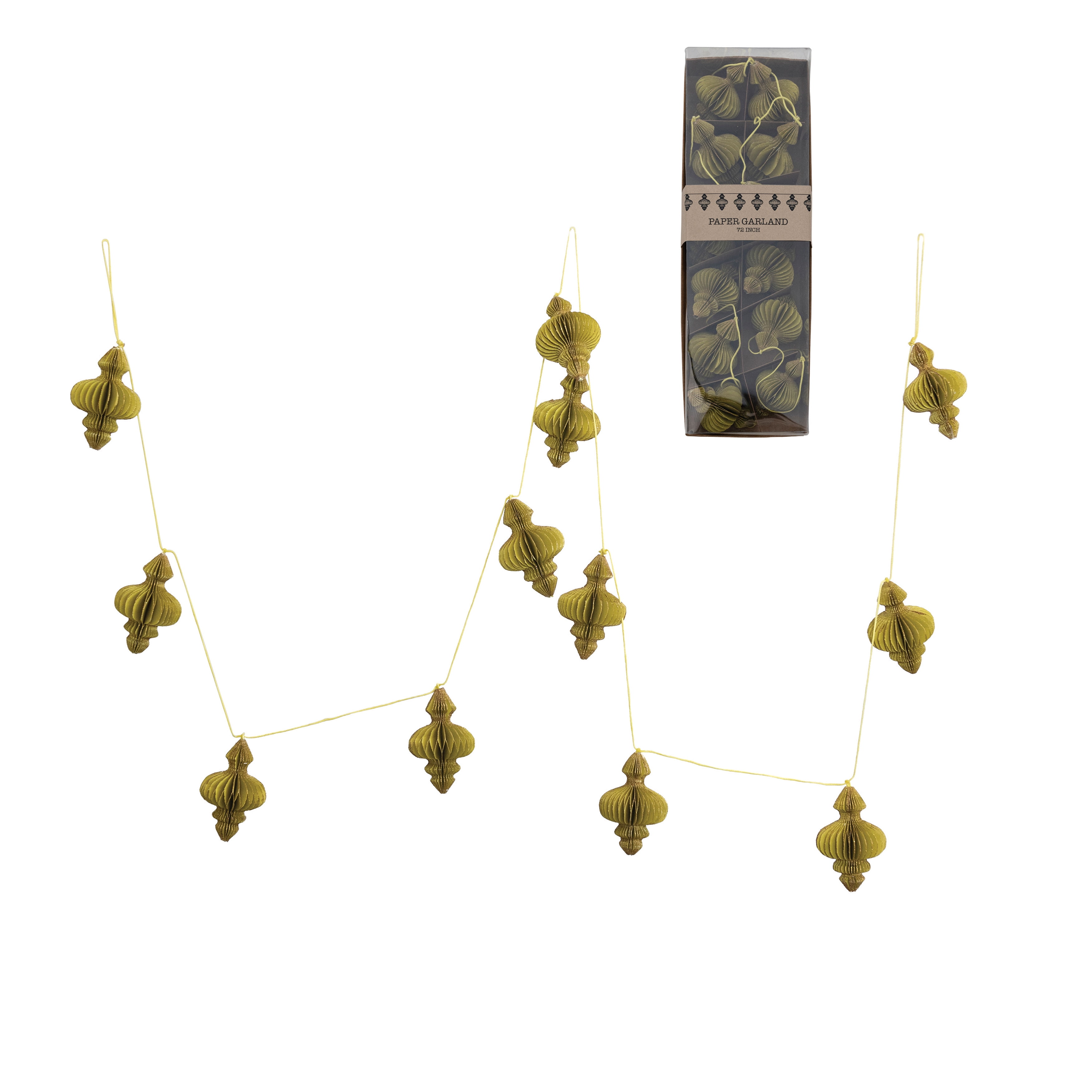 Creative Co-Op Handmade Recycled Paper Honeycomb Finial Garland with ...