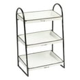 Creative Co-Op Heavily Distressed White 3-Tier Metal Tray with Black ...