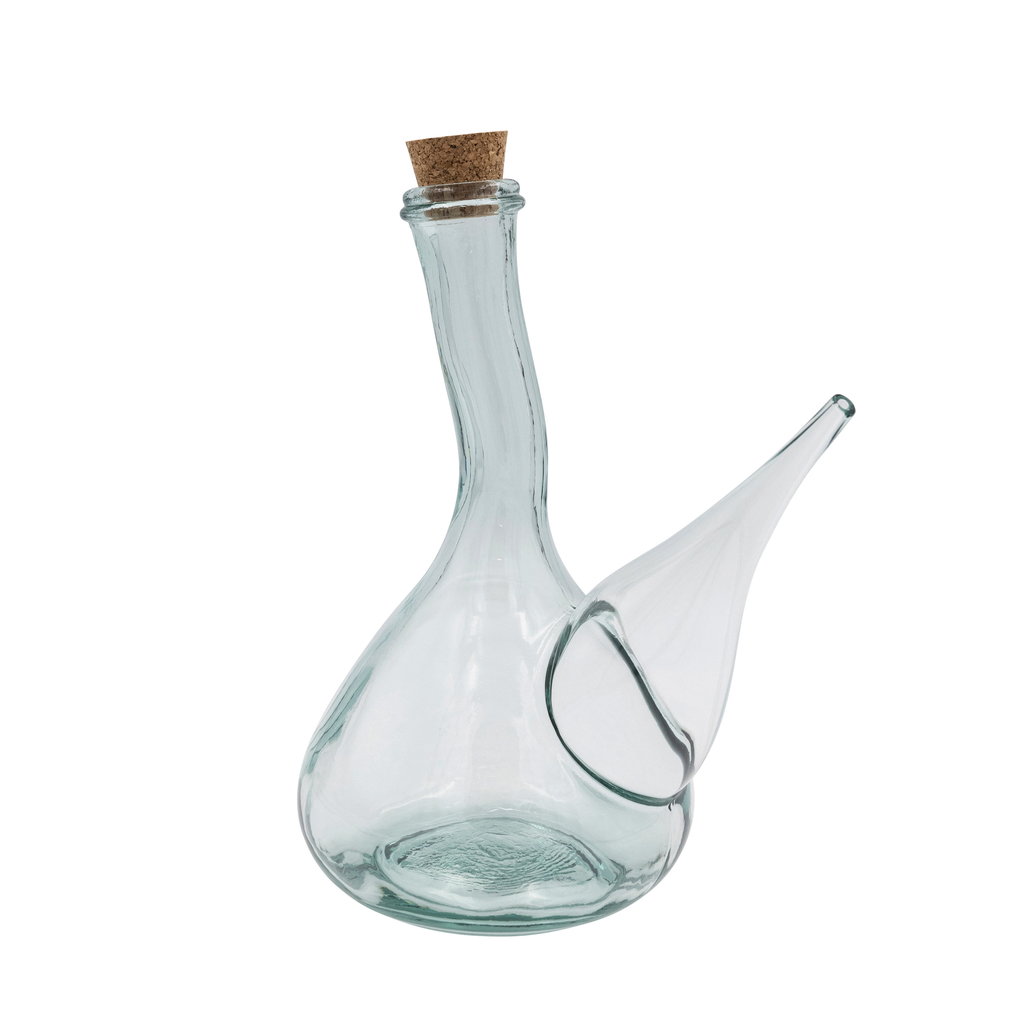 Creative Co-Op Large Reclaimed Traditional Glass Wine Pitcher with Cork ...