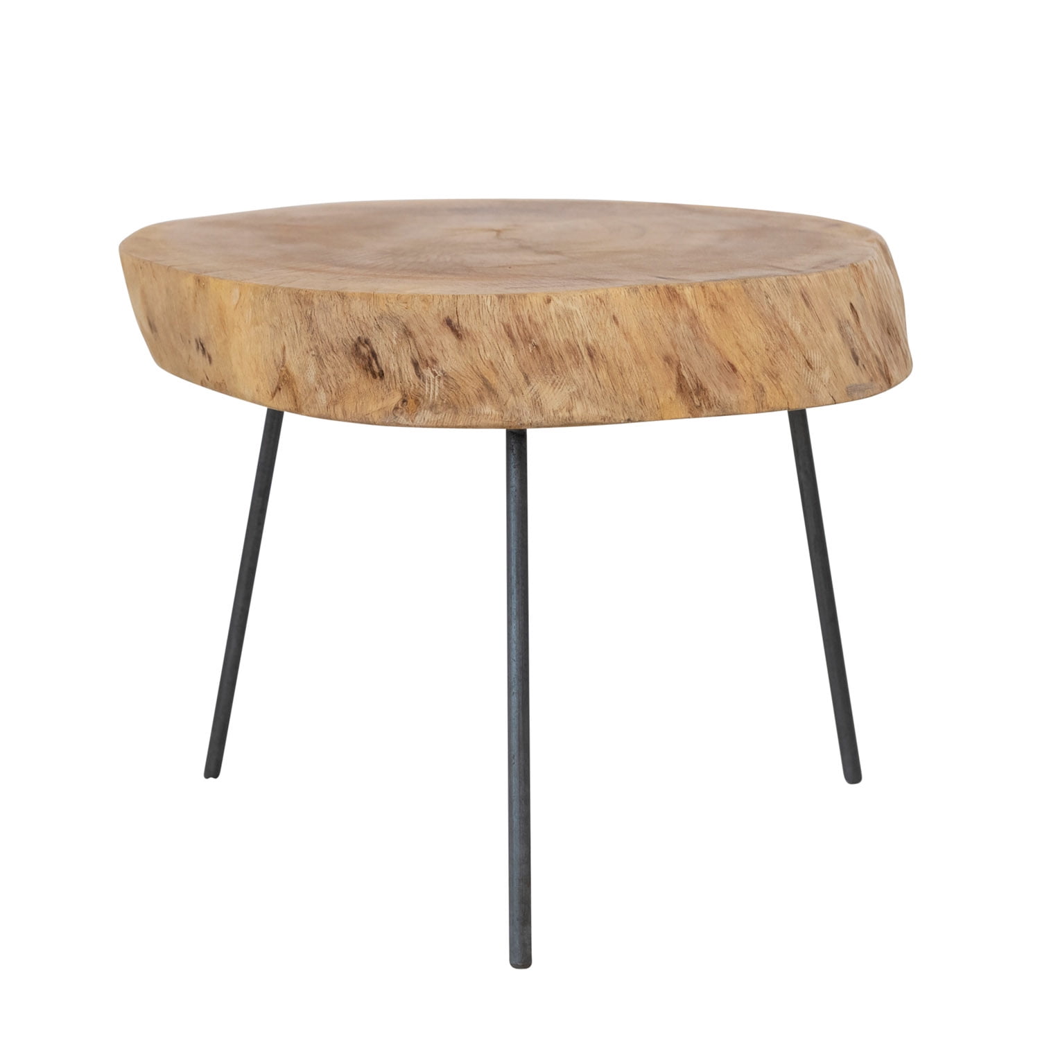 Creative Co-Op Madre De Cacao Live Edge Wood Slab with Metal Feet ...