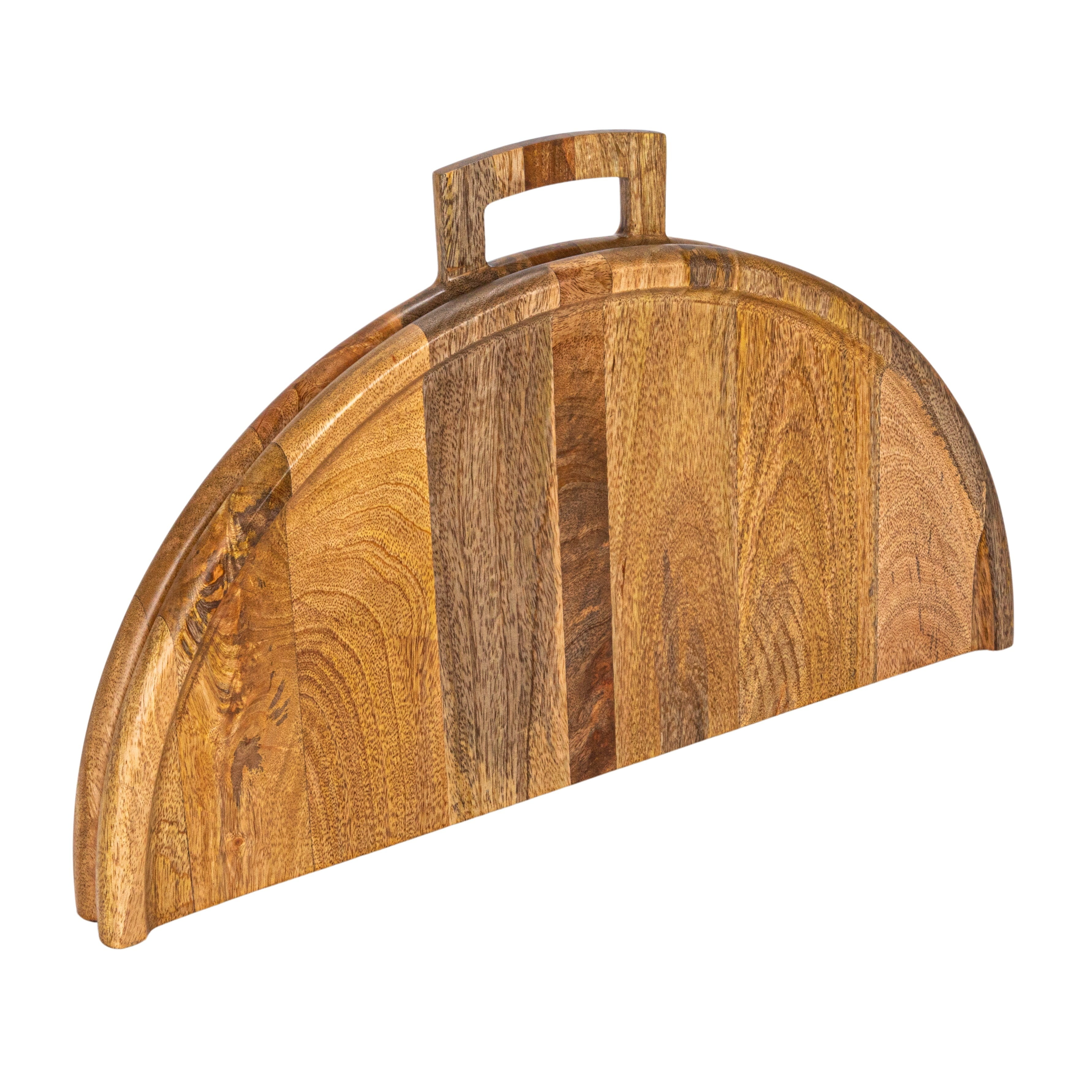 Creative Co-Op Mango Wood and Stainless Steel Folding Cheese and ...