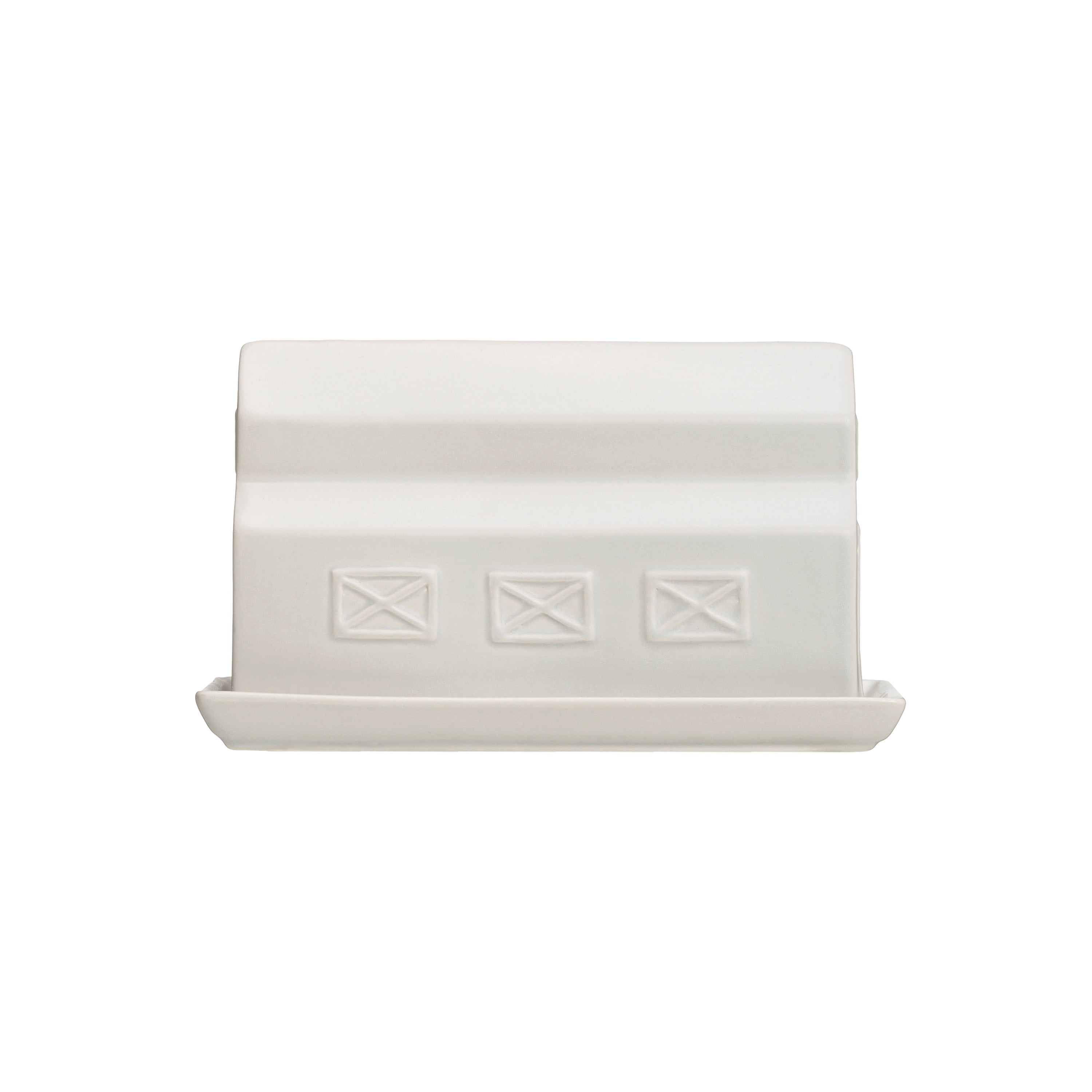 Creative Co-Op Matte Grey Stoneware Barn Butter Dish - Walmart.com