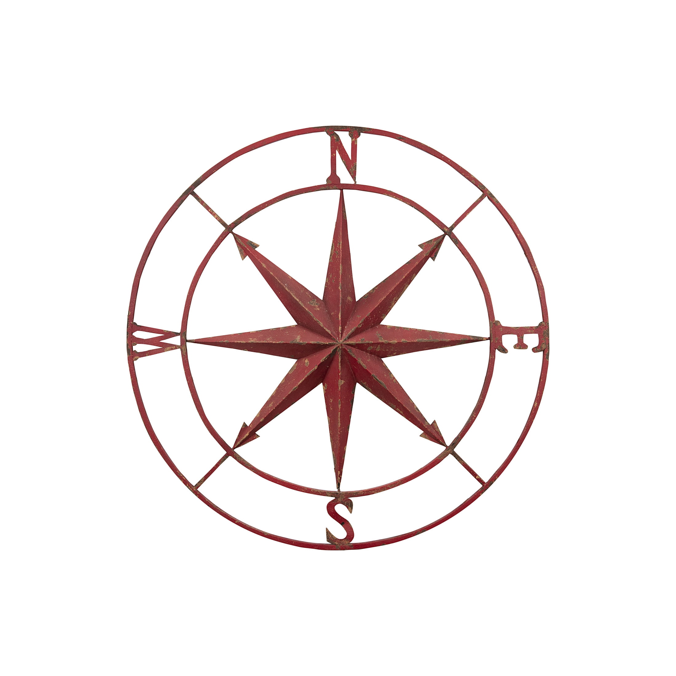 Creative Co-Op Metal Compass Wall Décor, Red - Walmart.com