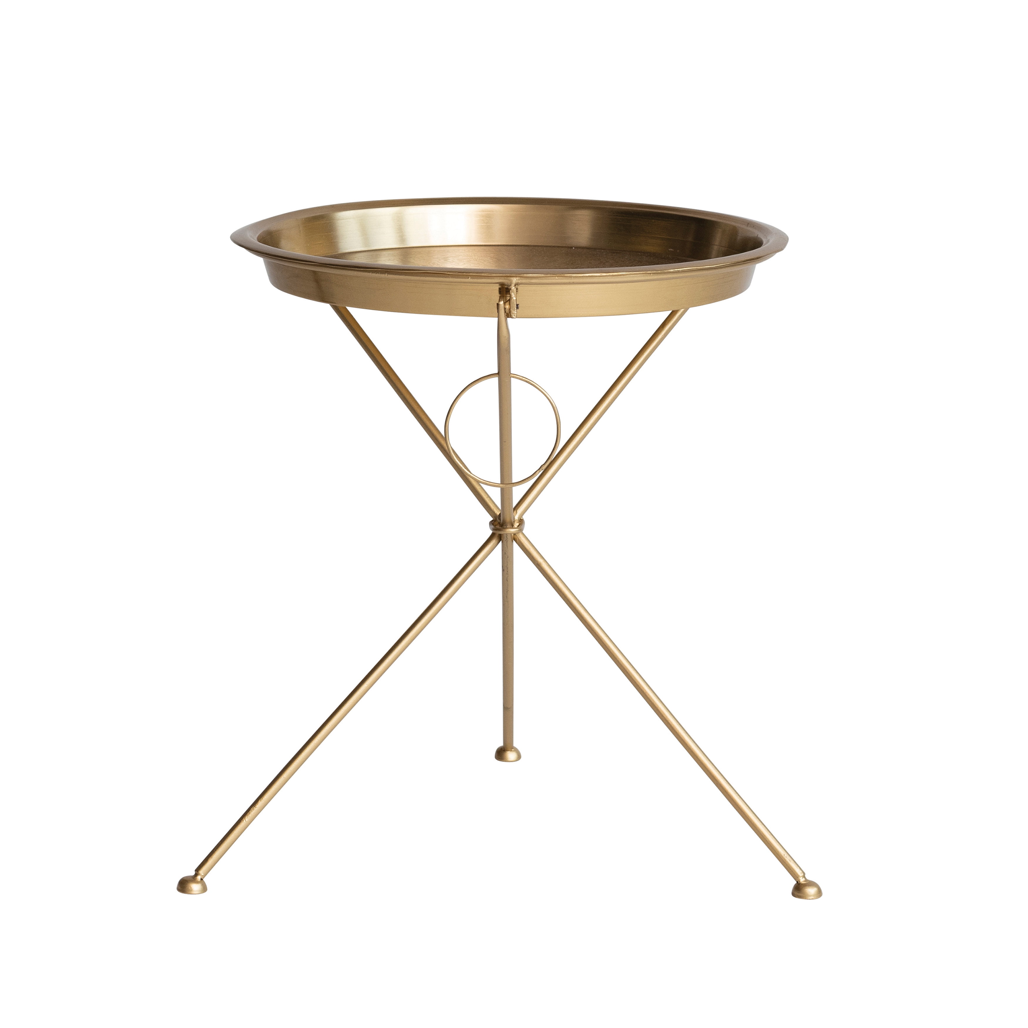 Creative Co-Op Metal Folding Tray Table, Brass Finish - Walmart.com