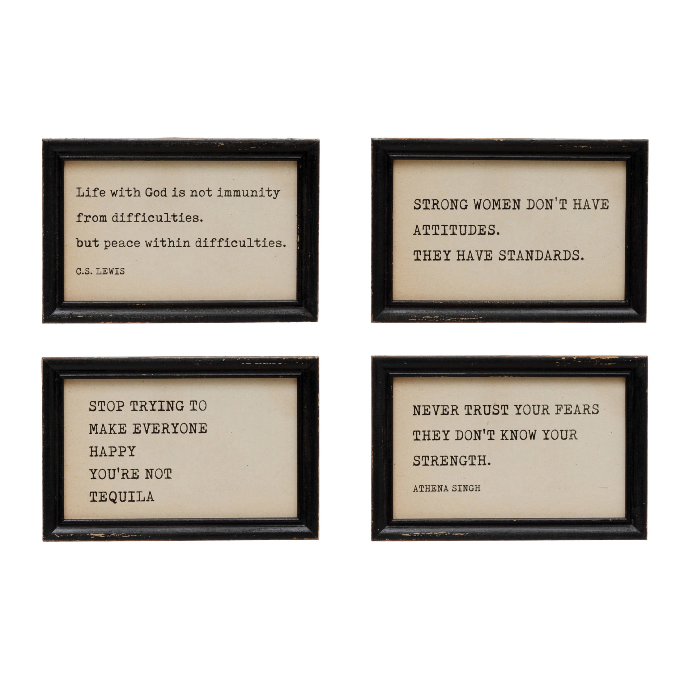 Creative Co-Op Metal and Glass Table Frames with Inspirational Quotes ...
