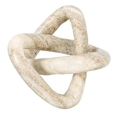 13" x 3" White Marble Geometric 3 Link Chain Sculpture, by DecMode ...