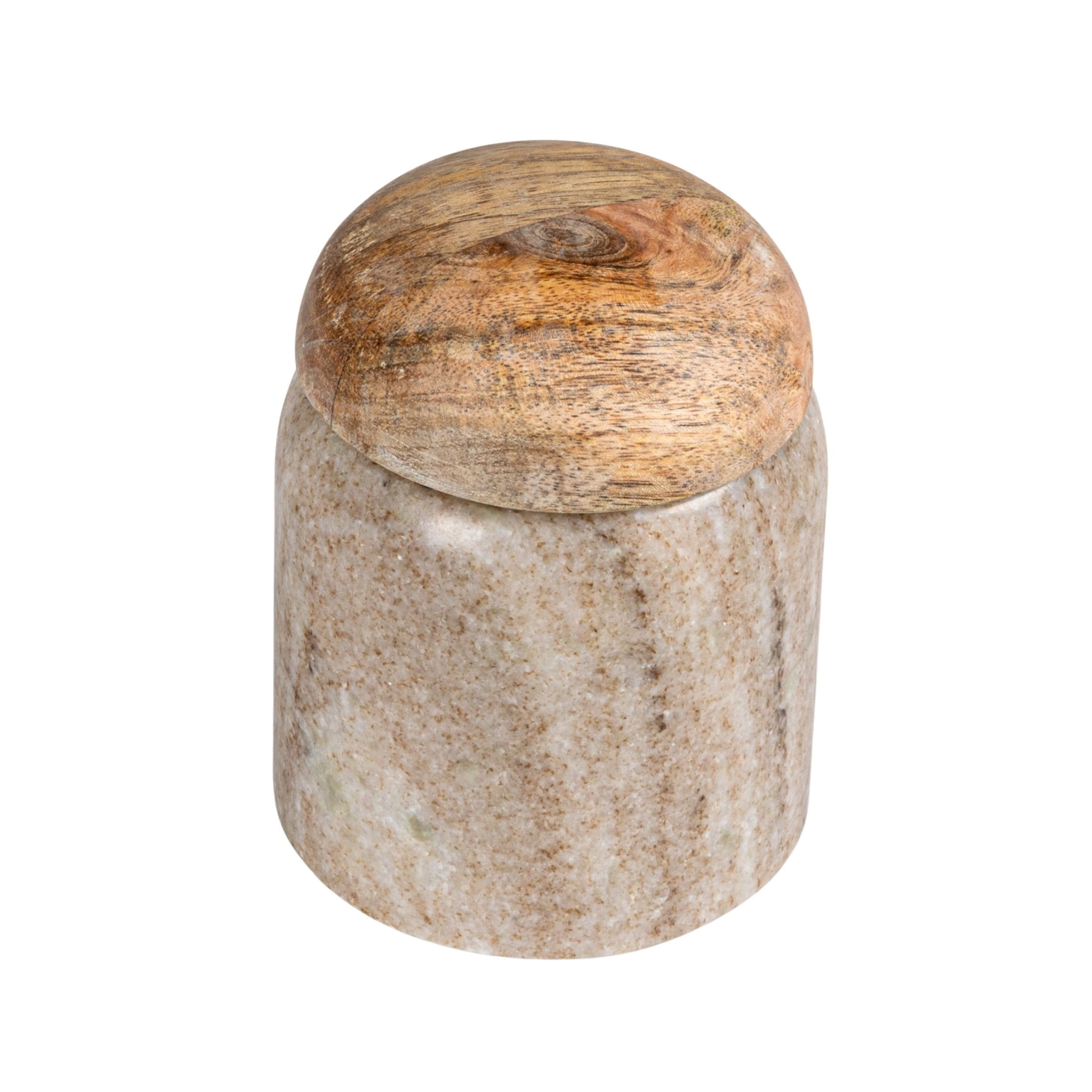 Creative Co-Op Modern Marble Canister with Wood Lid, Natural - Walmart.com