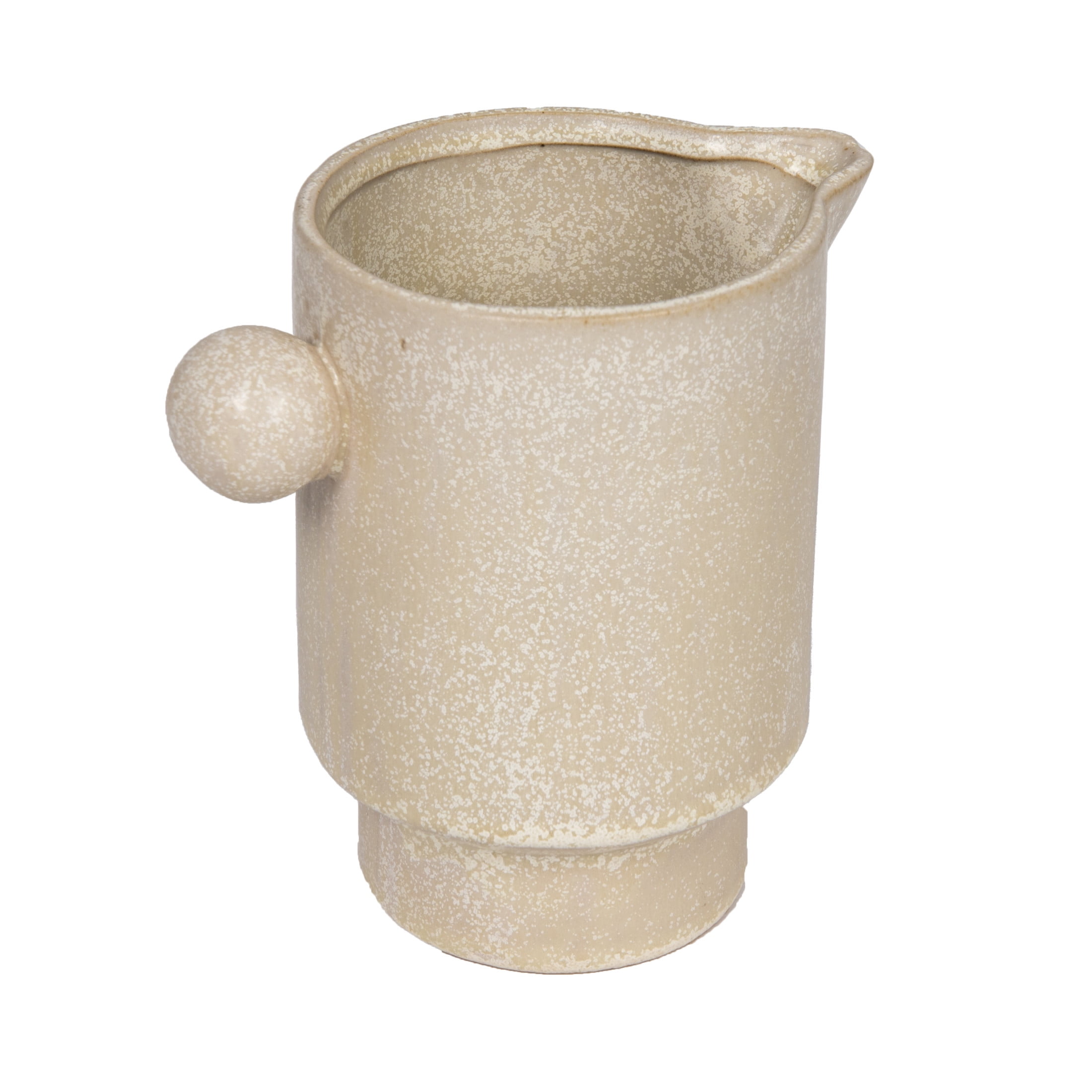 Creative Co-Op Modern Small Stoneware Pitcher or Vase, Beige - Walmart.com