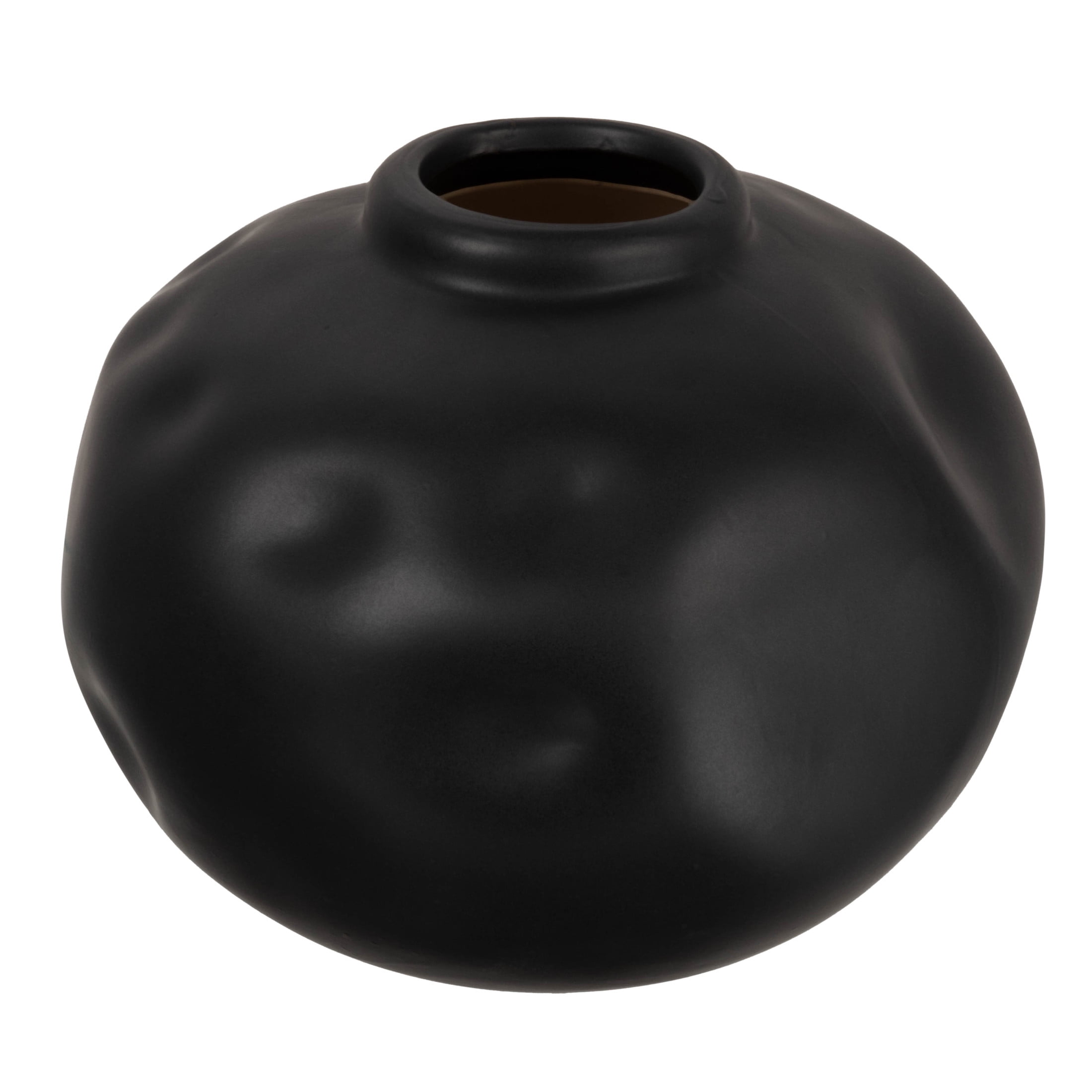 Creative Co-Op Pinched Organic Shape Terracotta Vase, Matte Black ...