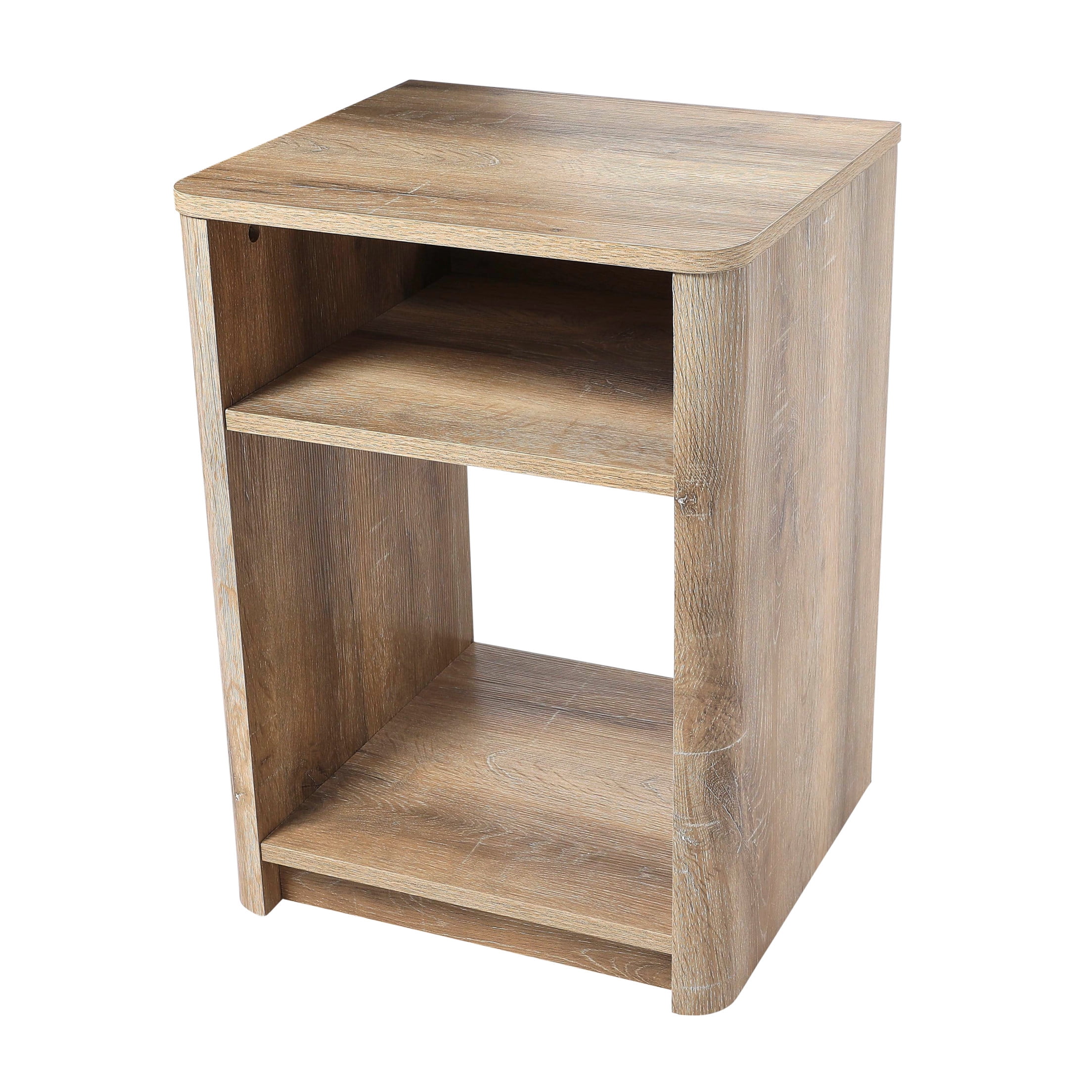 Creative Co-Op Radius Nightstand with Square Cube Storage Compartment ...