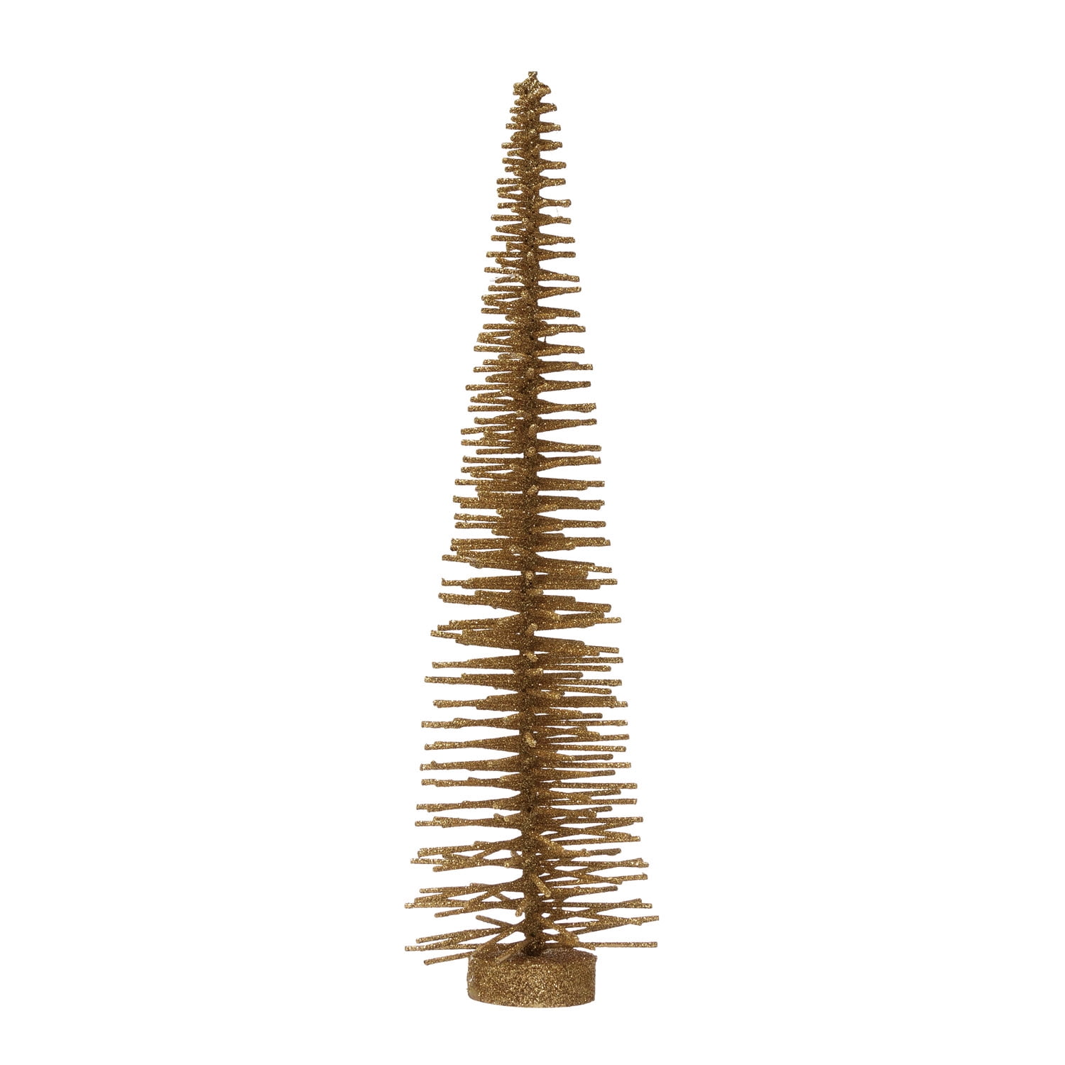 Creative Co-Op Rattan Tree with Glitter and Wood Base, Gold - Walmart.com