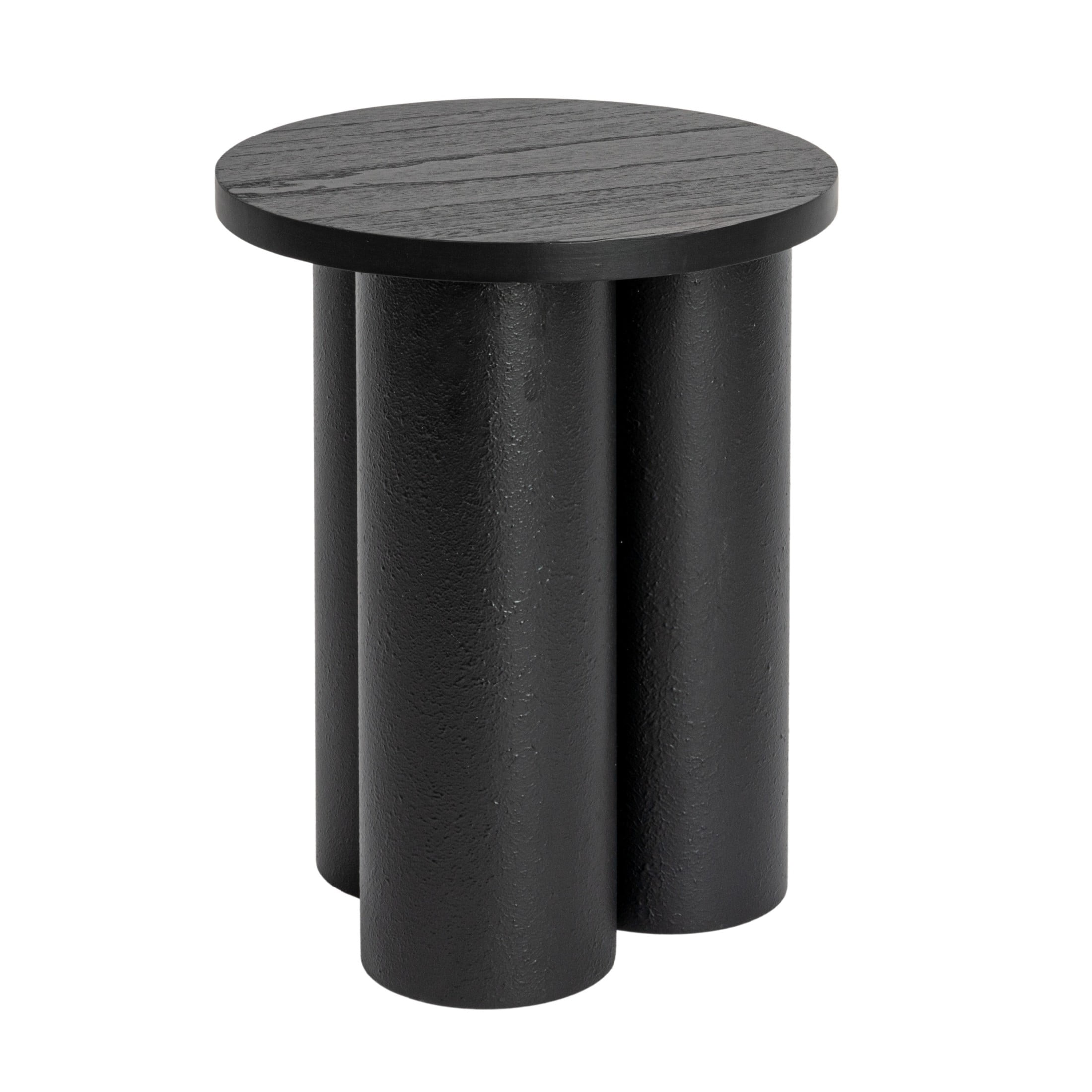 Creative Co-Op Round 3-Column End Table, Black - Walmart.com