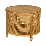 Creative Co-Op Round Bamboo and Rattan Accent Storage Table, Natural - Walmart.com