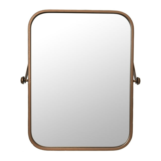 Creative Co-Op Round Edge Metal Framed Pivot Wall Mirror, Copper ...