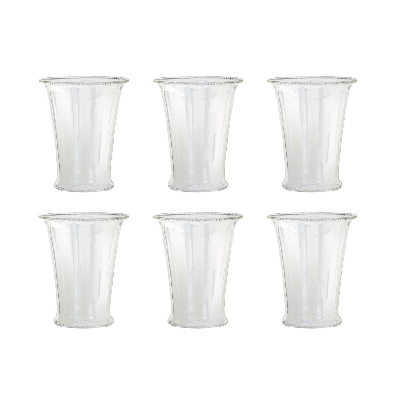 Creative Co-Op Round Glass Drinking Glass with Debossed Rim and Base ...