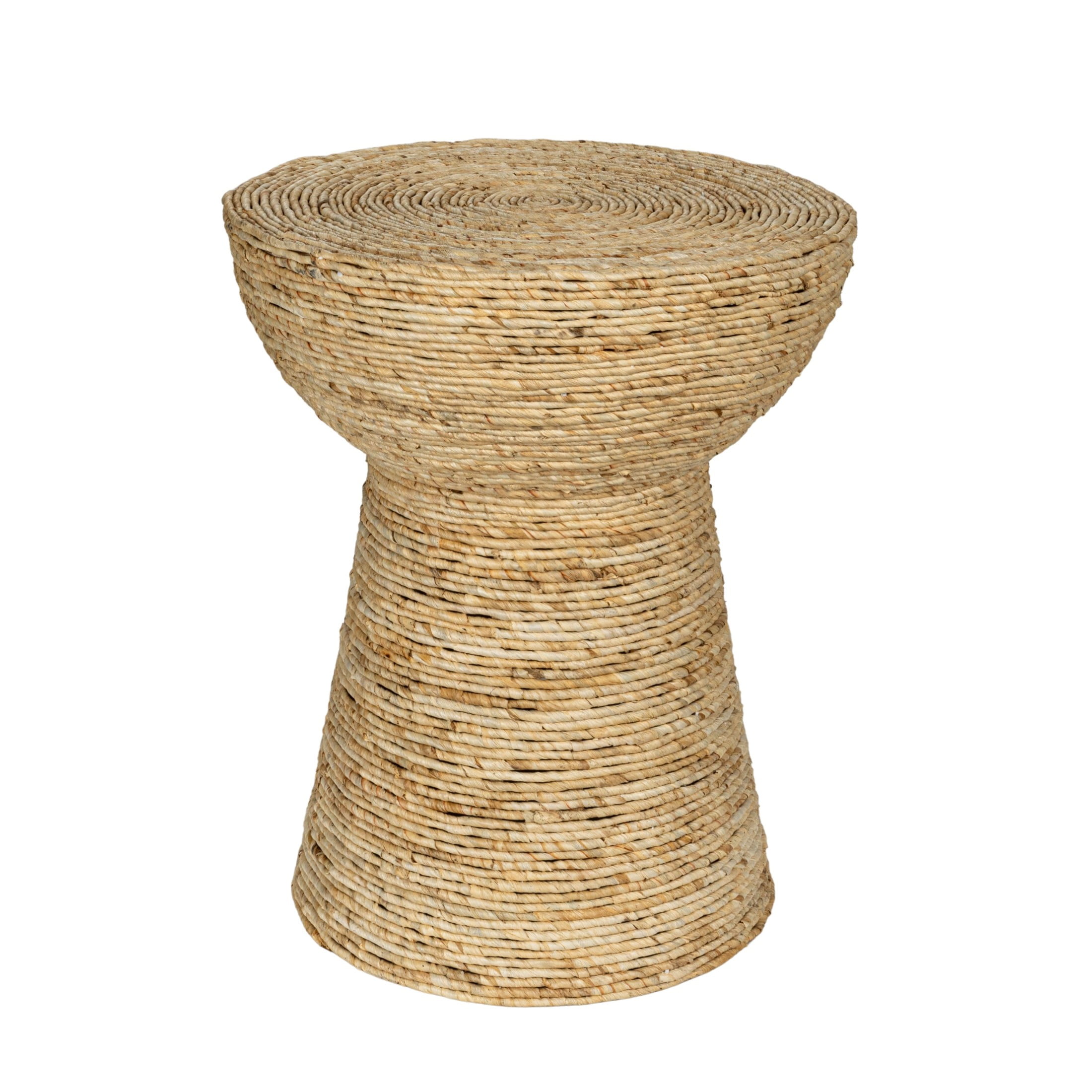 Creative Co-Op Round Handwoven Corn Rope Accent Table, Natural ...