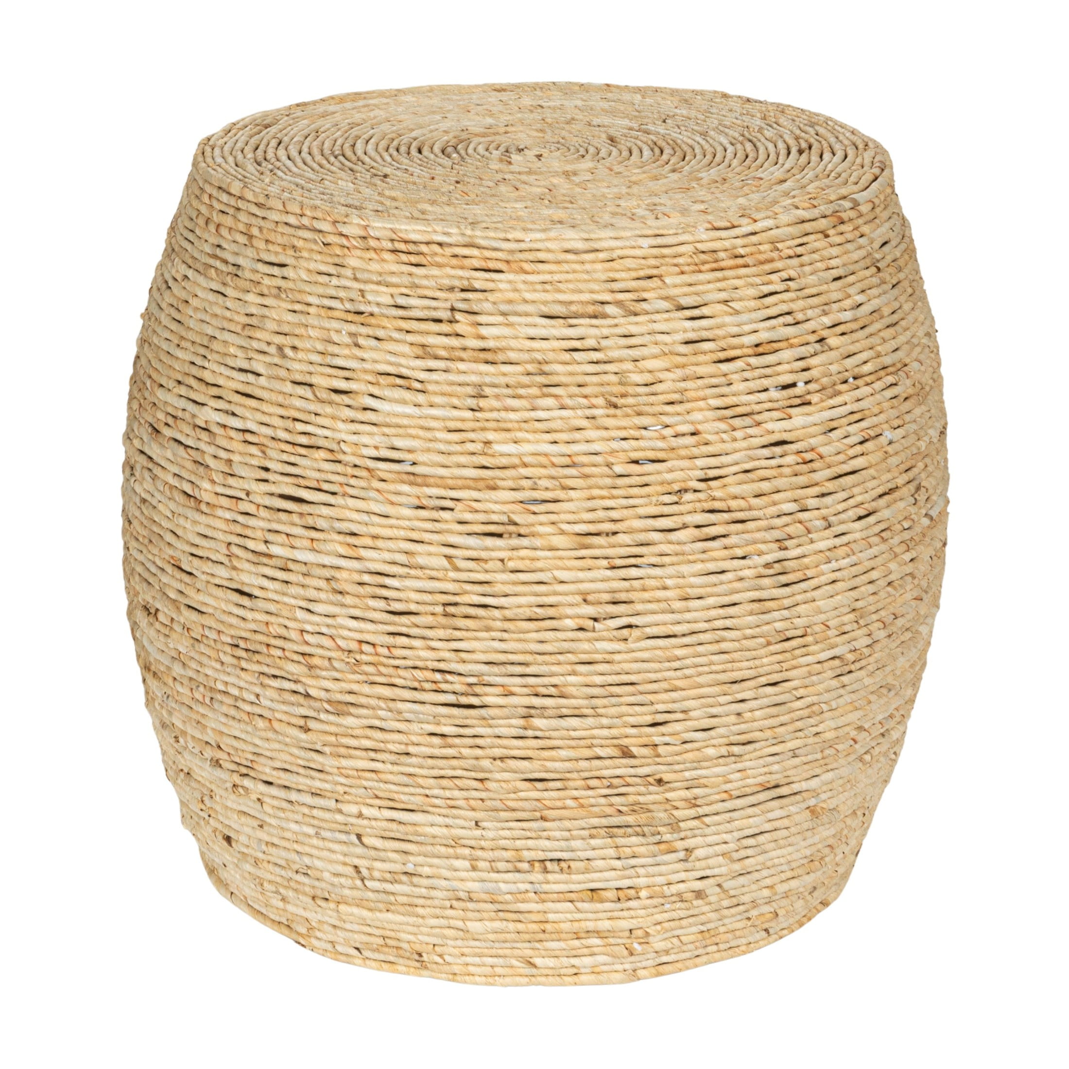 Creative Co-Op Round Handwoven Corn Rope Barrel Accent Table, Natural ...