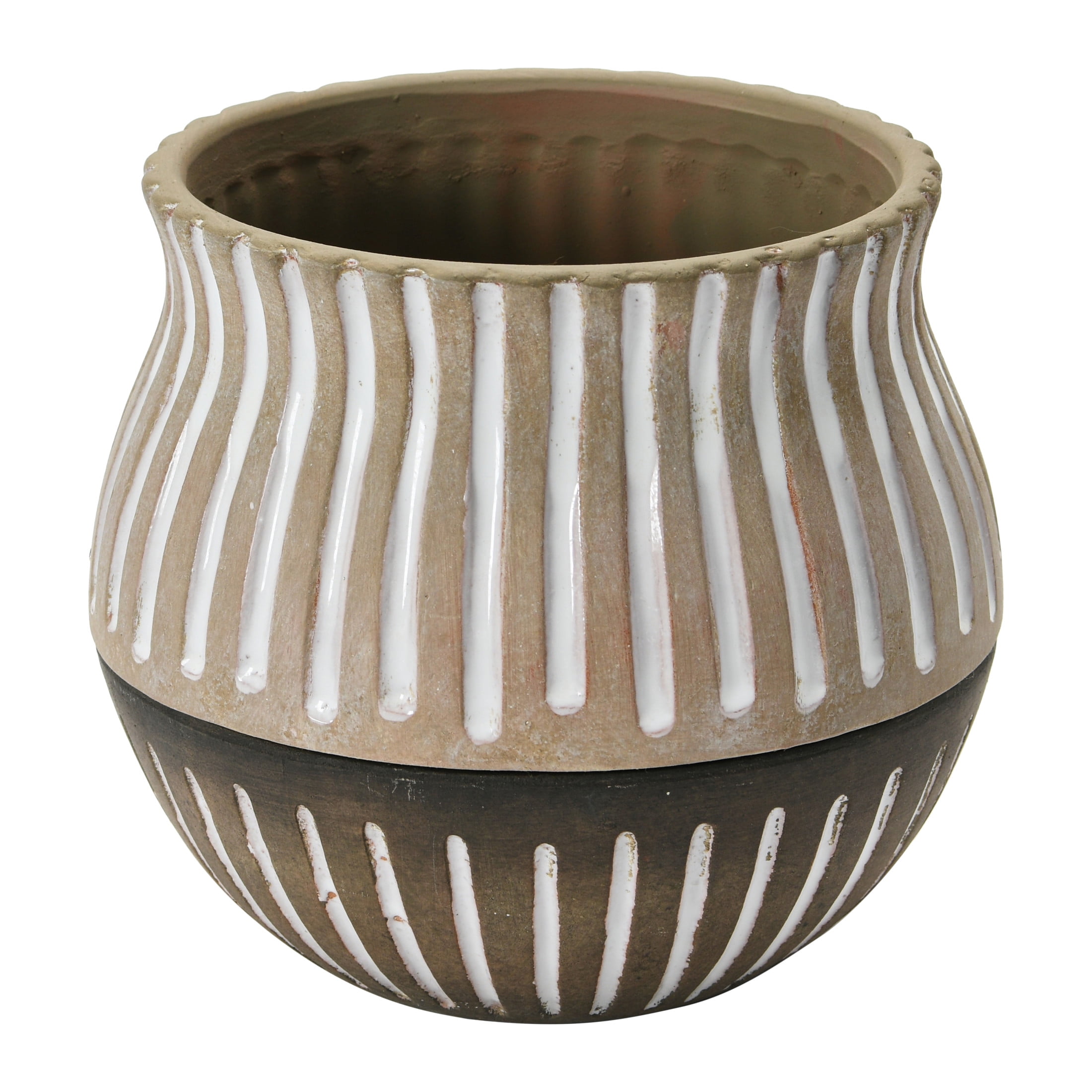 Creative Co-Op S/2 Terra cotta Pots w Saucers - Walmart.com