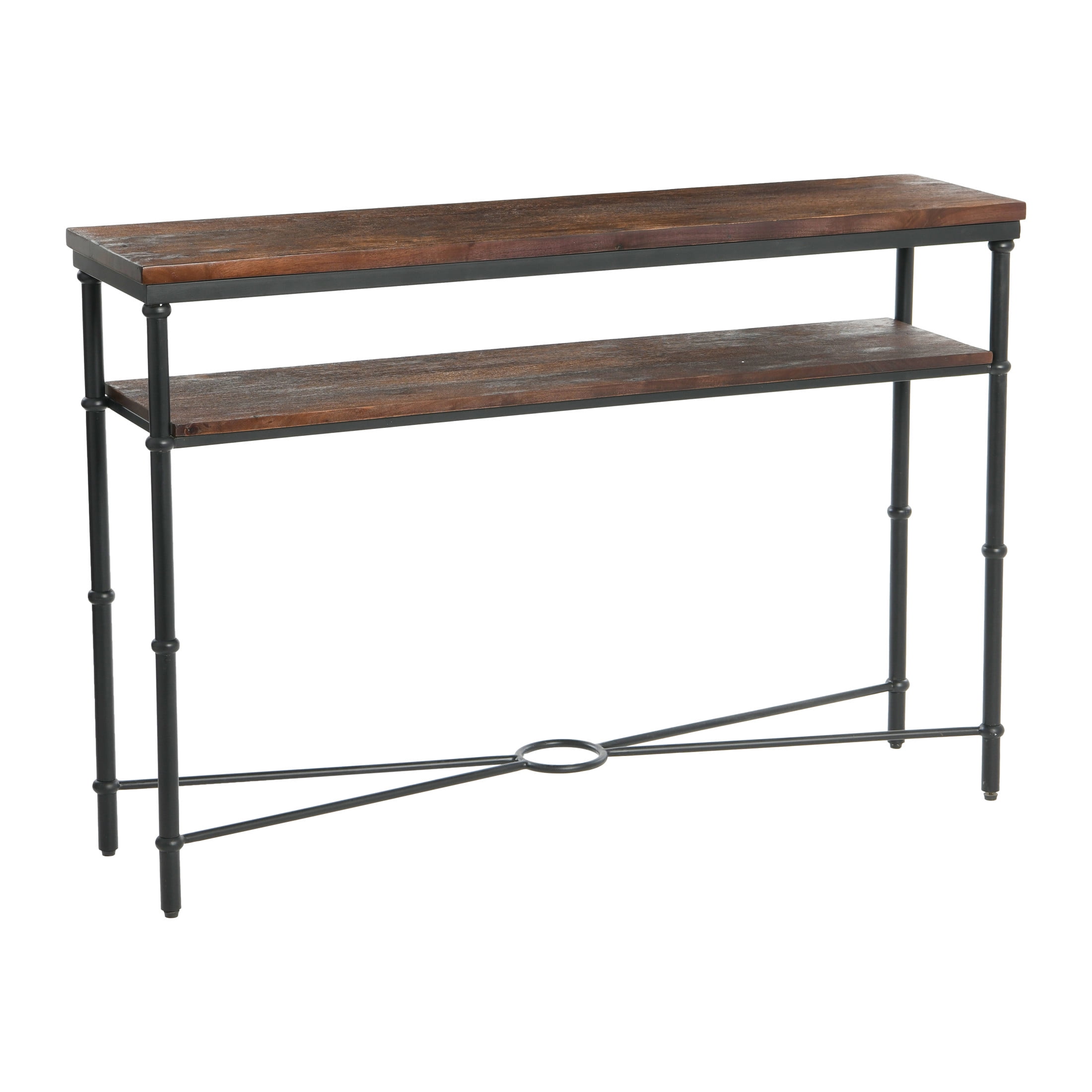 Creative Co-Op Saratoga Rustic Solid Wood and Metal Console Table with ...