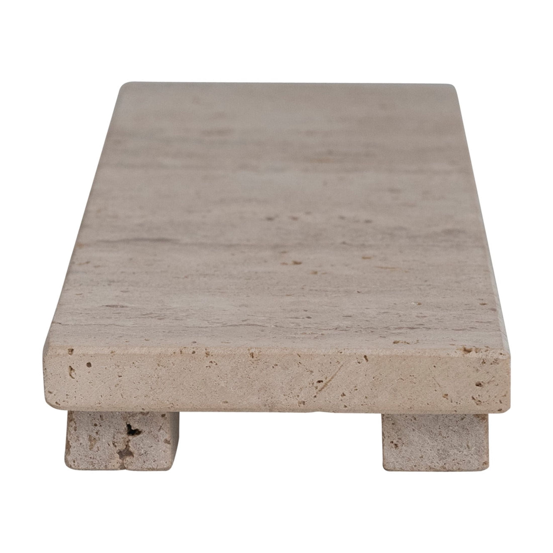 Creative Co-Op Scandinavian Travertine Footed Charcuterie Board, Beige ...