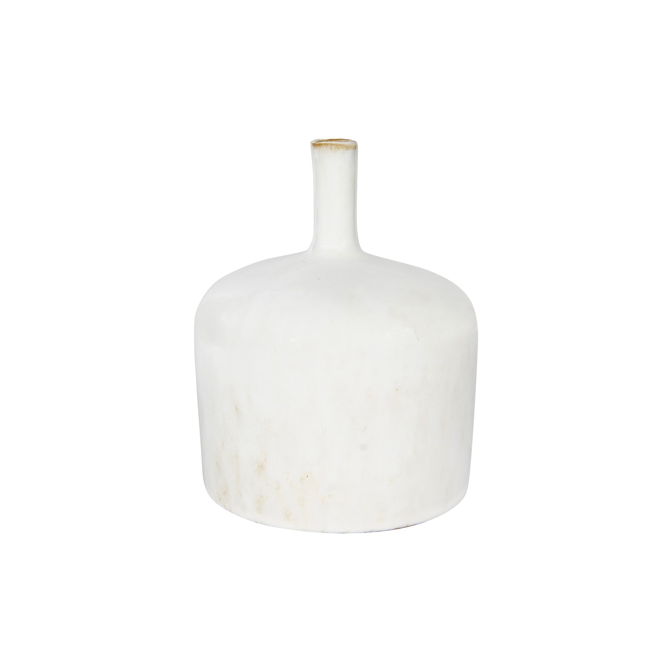 Creative Co-Op Small Round Stoneware Vase with Reactive Glaze, White ...