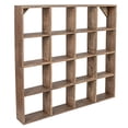 Creative Co-Op Square Reclaimed Wood Hanging or Sitting Shelf with 16 ...