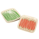 Creative Co-Op Square Stoneware Plate with 4 Vegetable Styles ...