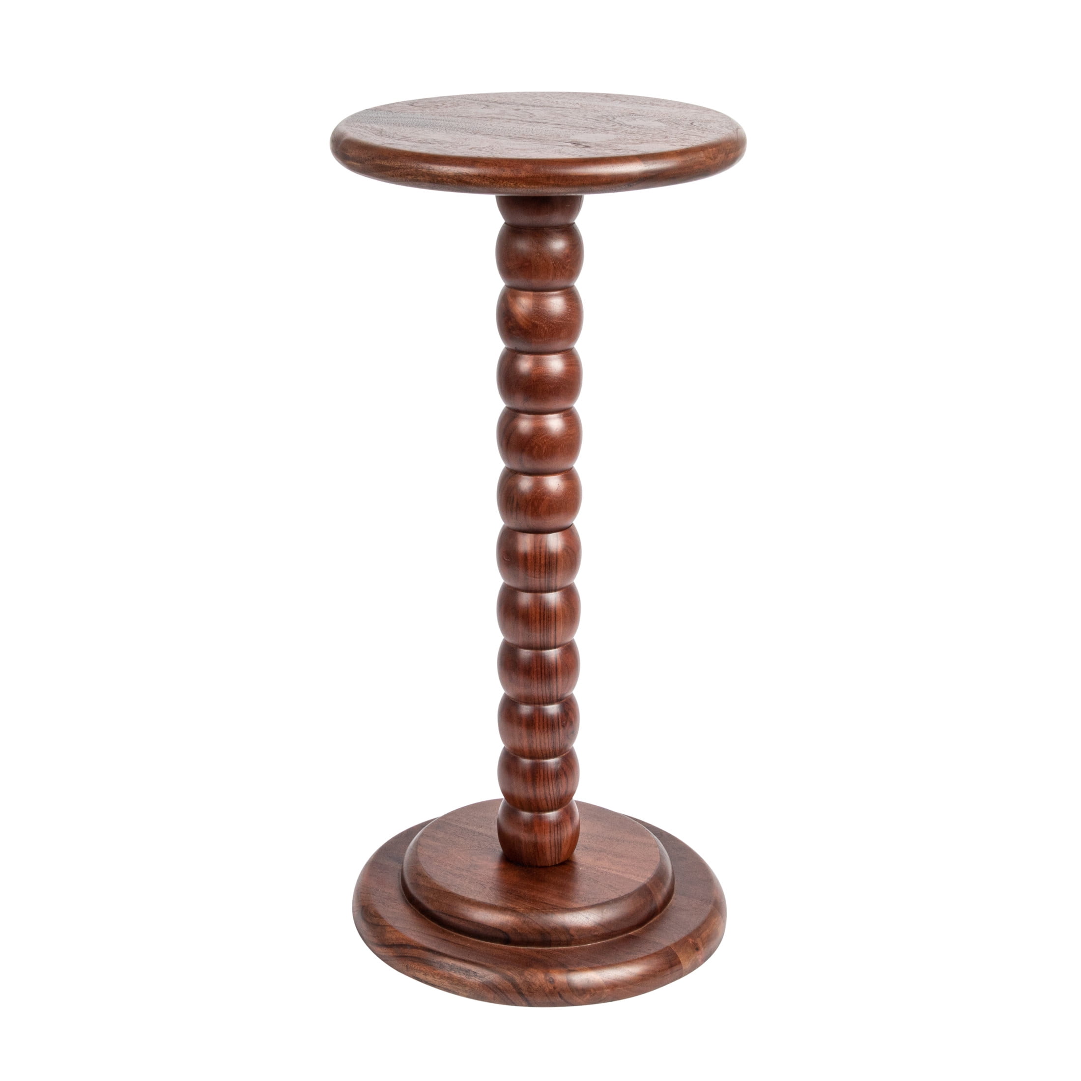 Creative Co-Op Stacked Pedestal Cocktail Side Table, Dark Chestnut ...
