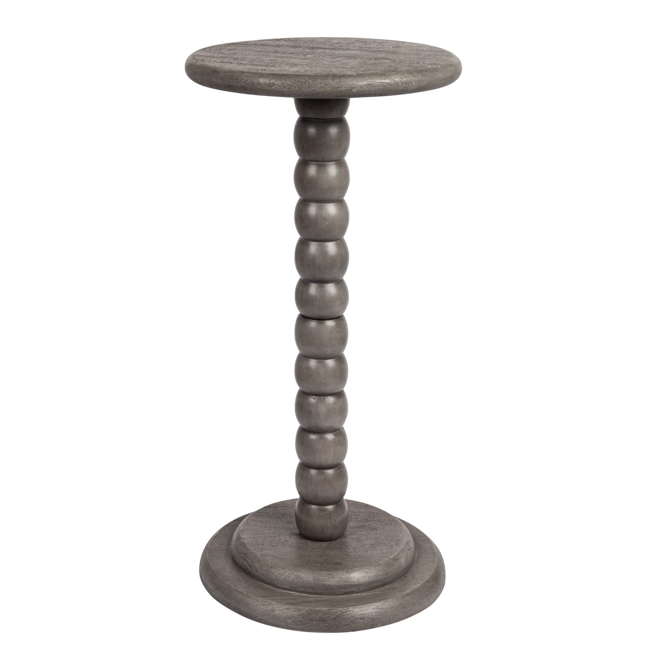 Creative Co-Op Stacked Pedestal Cocktail Side Table, Dove Grey ...