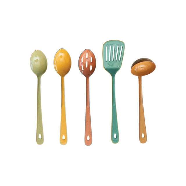 Creative Co-Op Stainless Steel Utensil Set, Multicolor, Set of 4 ...