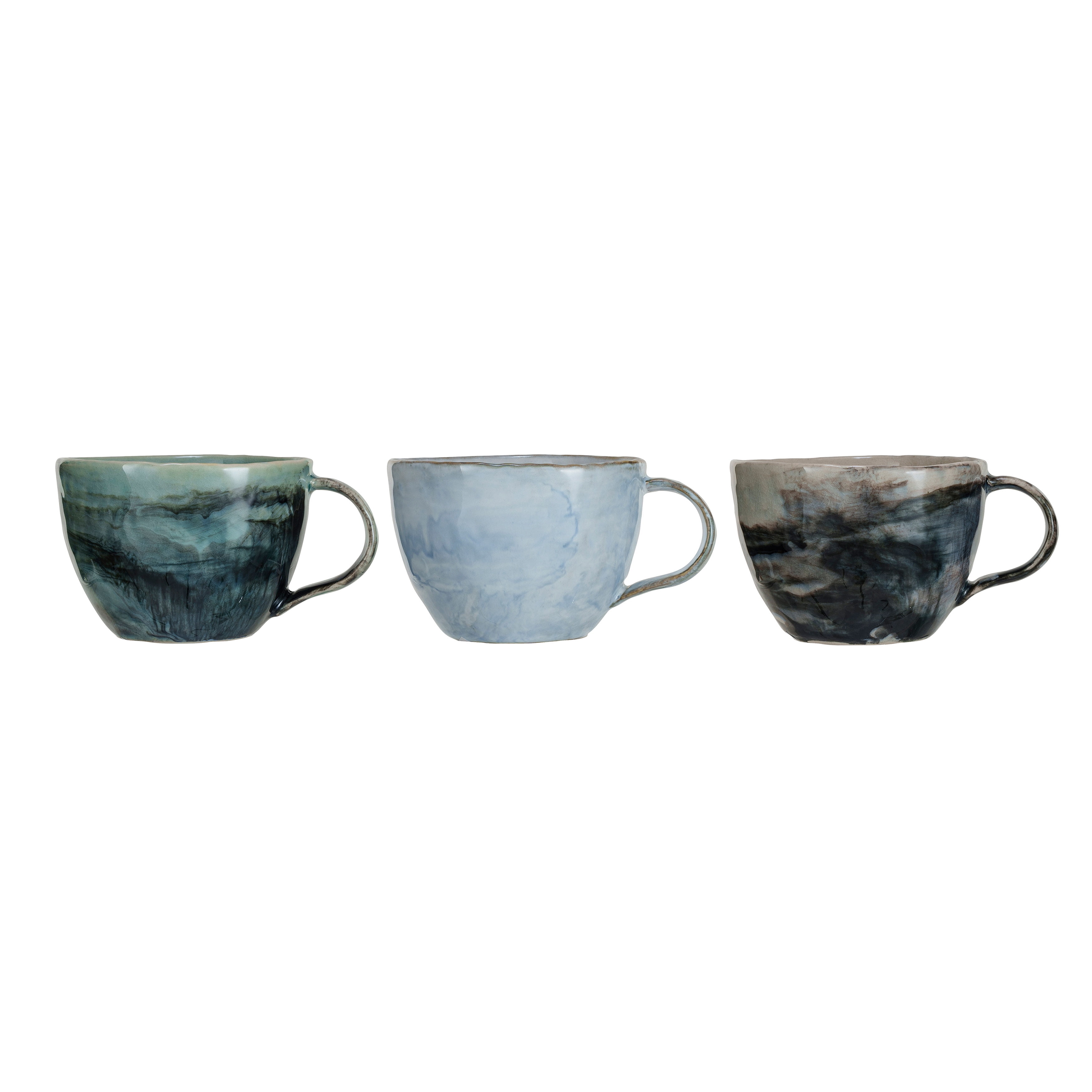 Creative Co-Op Stoneware Mug with Marble Finish and Various Colors ...