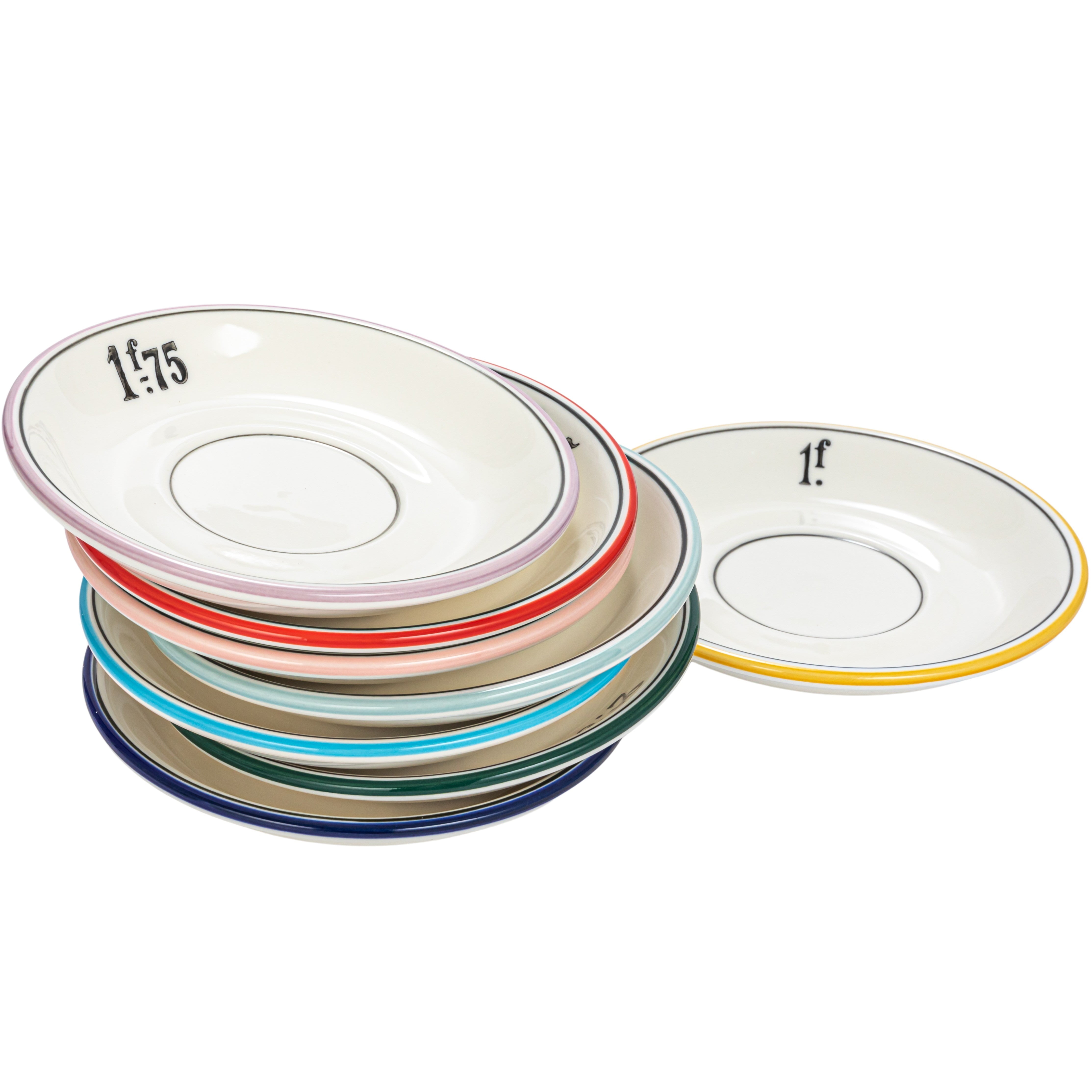 Creative Co-Op Stoneware Plate Set with Factorial Numbers Design Styles ...