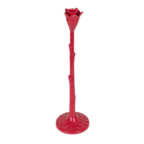 Creative Co-Op Tall Cast Metal Flower Shaped Taper Holder, Pink ...