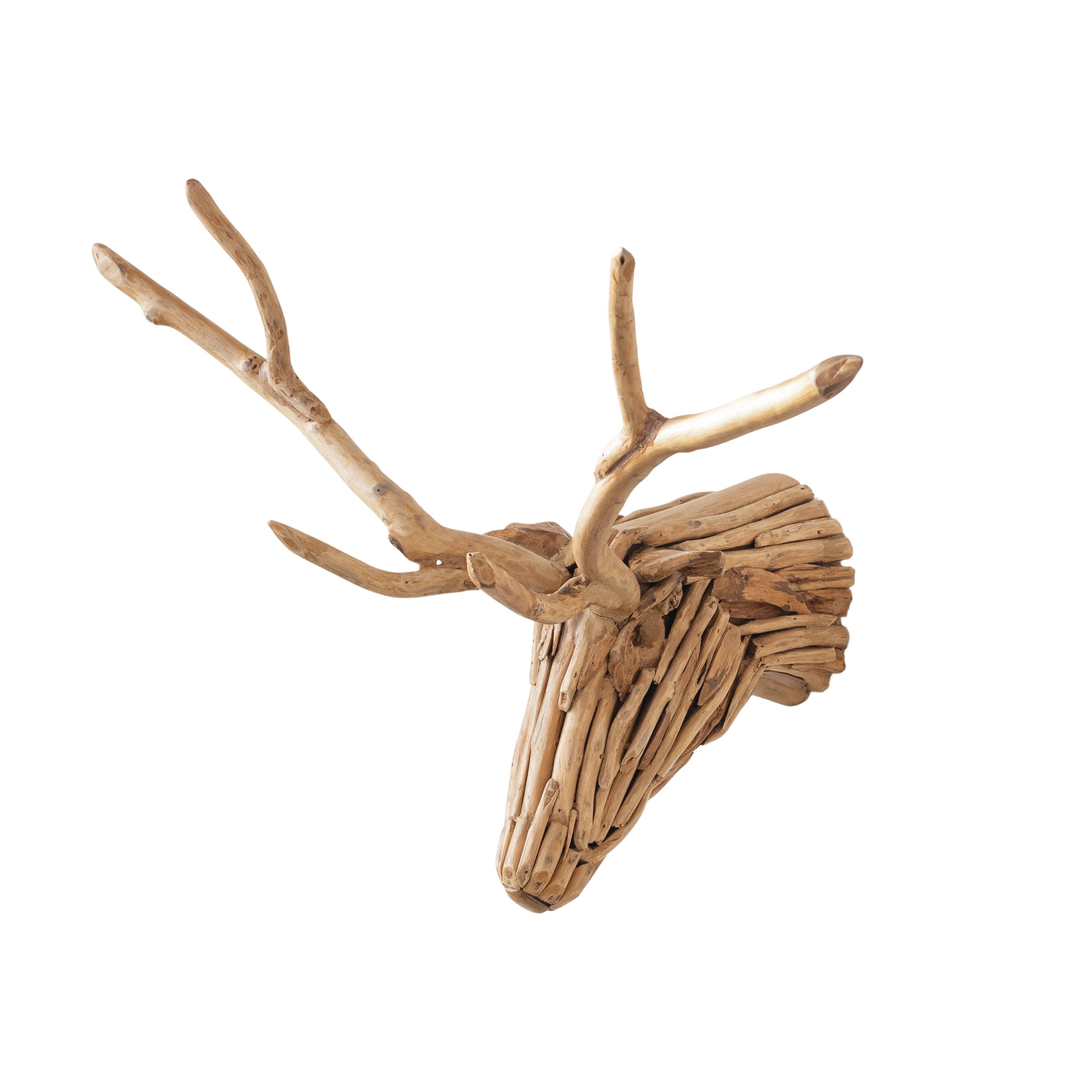 Creative Co-Op Teakwood Root Deer Head Wall Art, Natural - Walmart.com