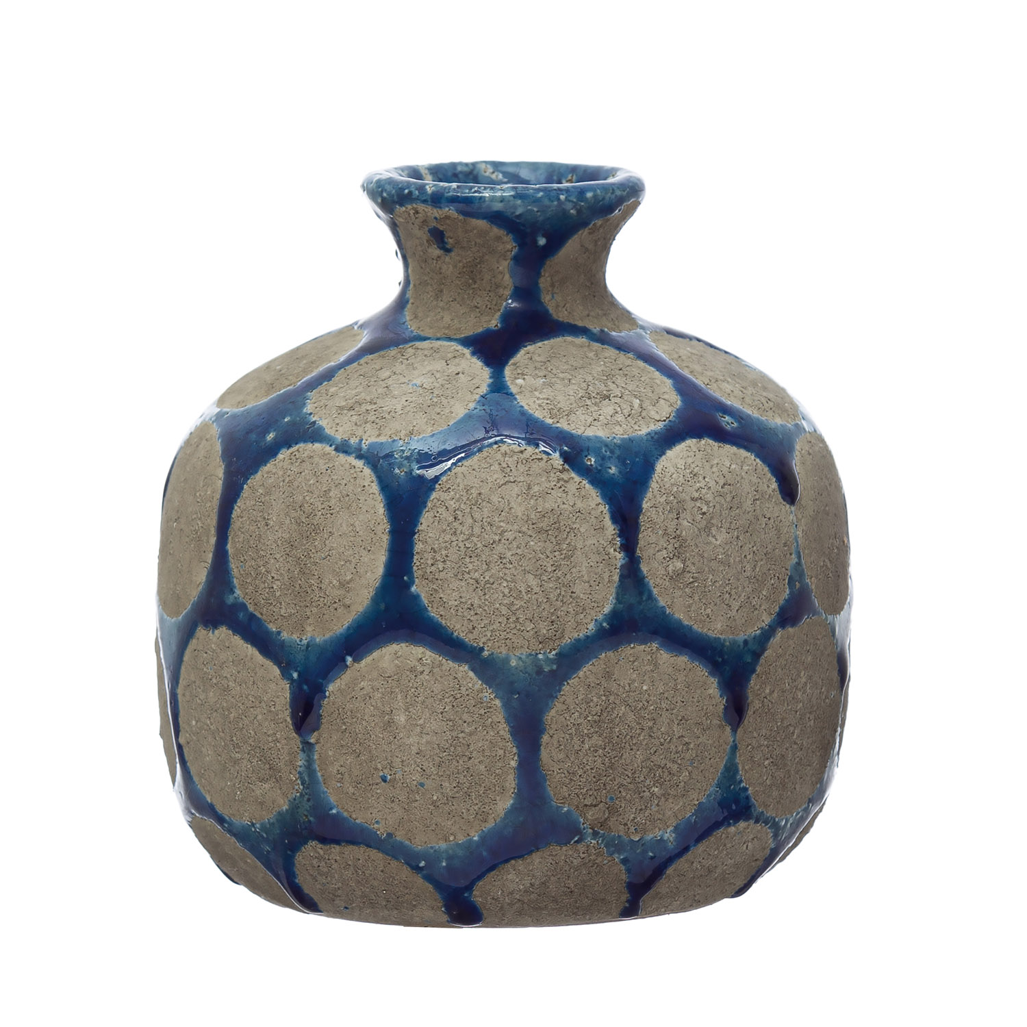 Creative Co-Op Terra-cotta Vase with Wax Relief Dots and Tapered ...