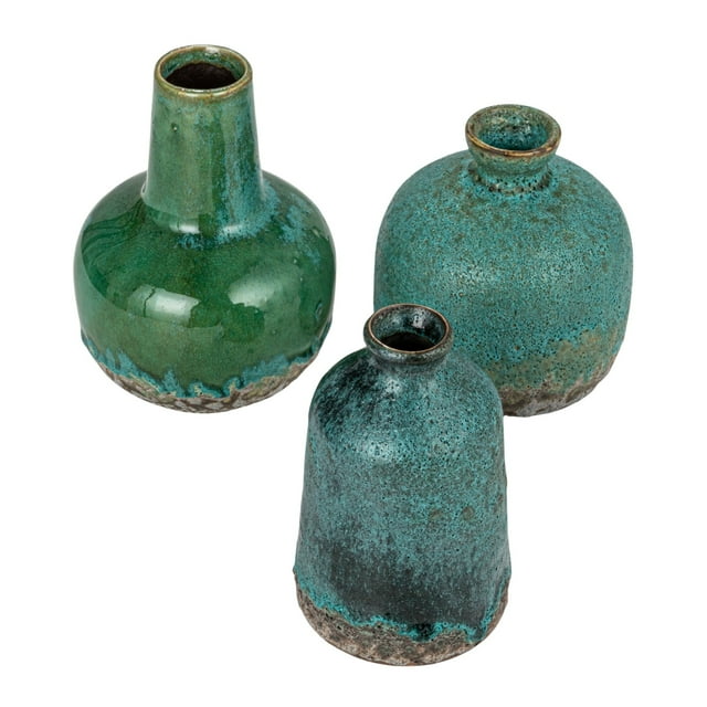 Creative Co-Op Various Decorative Stoneware Vases with Reactive Glaze ...